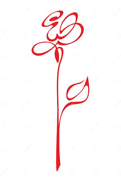 Vector stylized red rose stock vector. Illustration of artistic - 3530016
