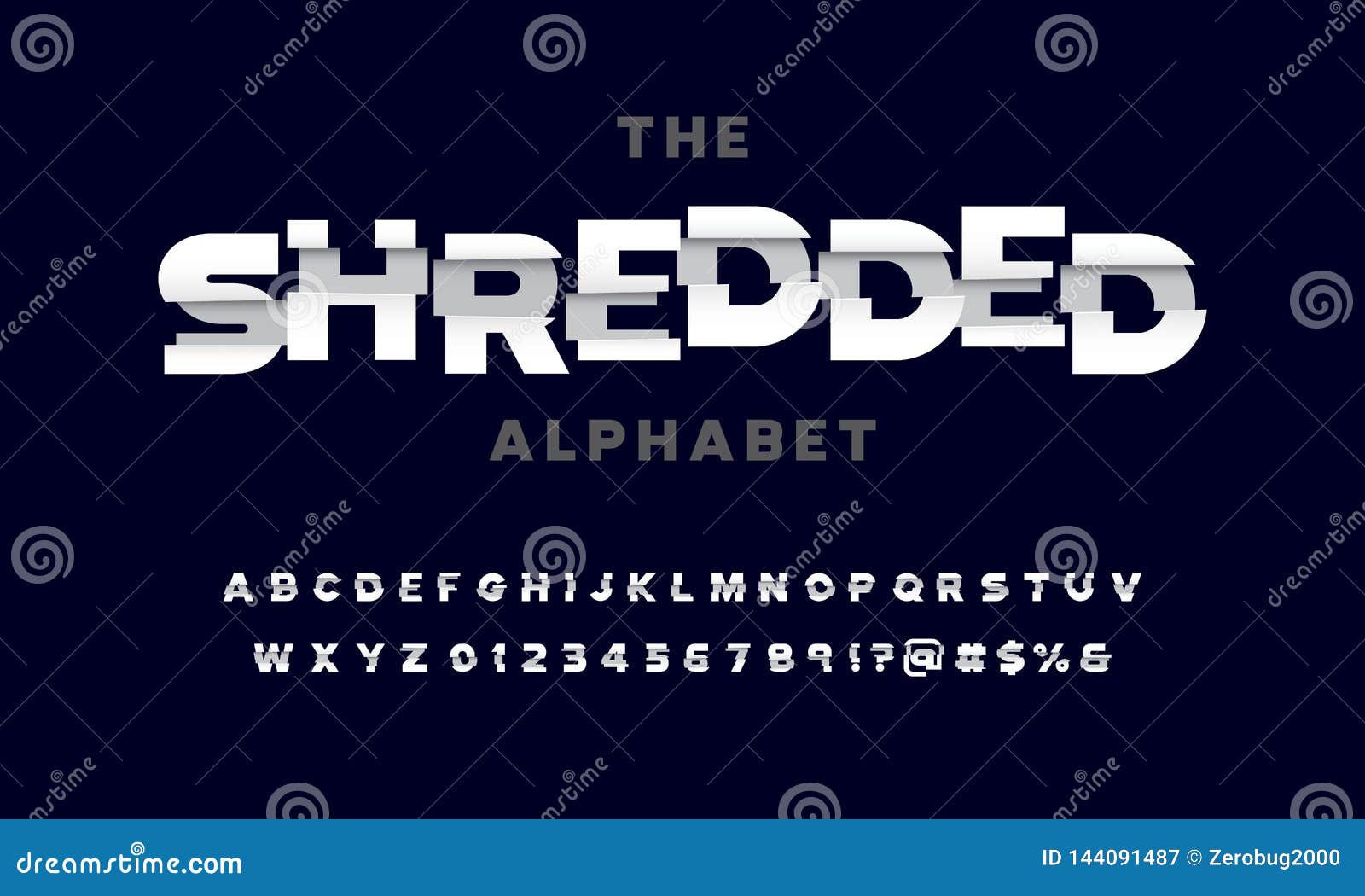 Shredded Font Vector Illustration | CartoonDealer.com #144091462