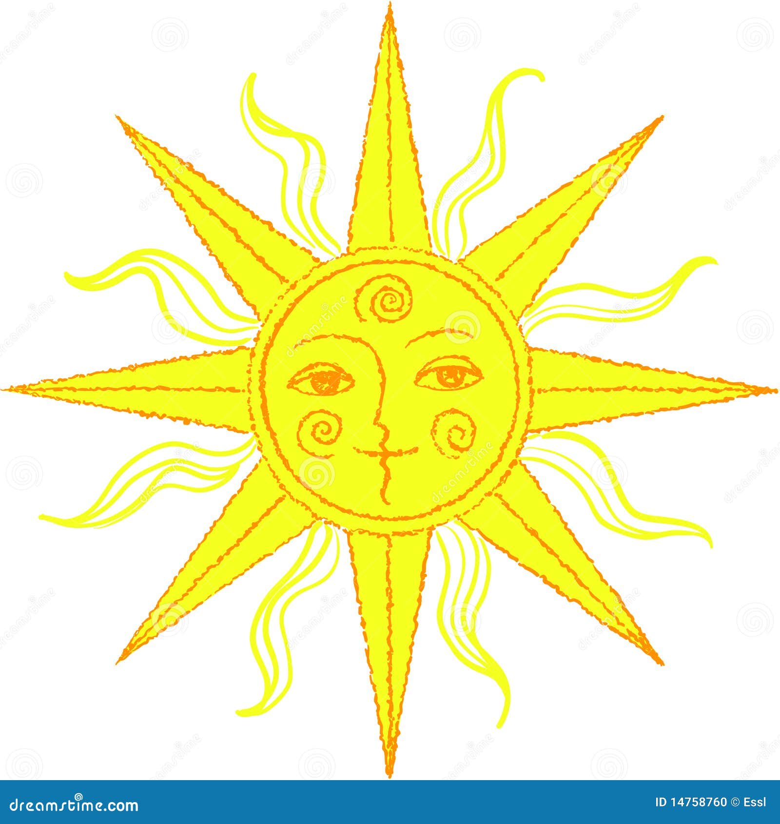 Vector stylized sun stock vector. Illustration of rays - 14758760