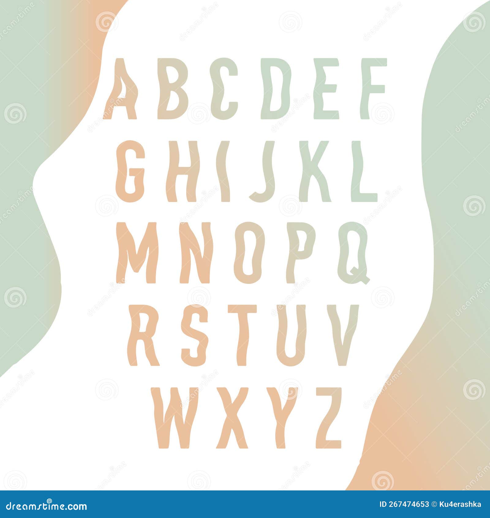 Vector of Stylized Wave Font and Alphabet. Stock Vector - Illustration ...