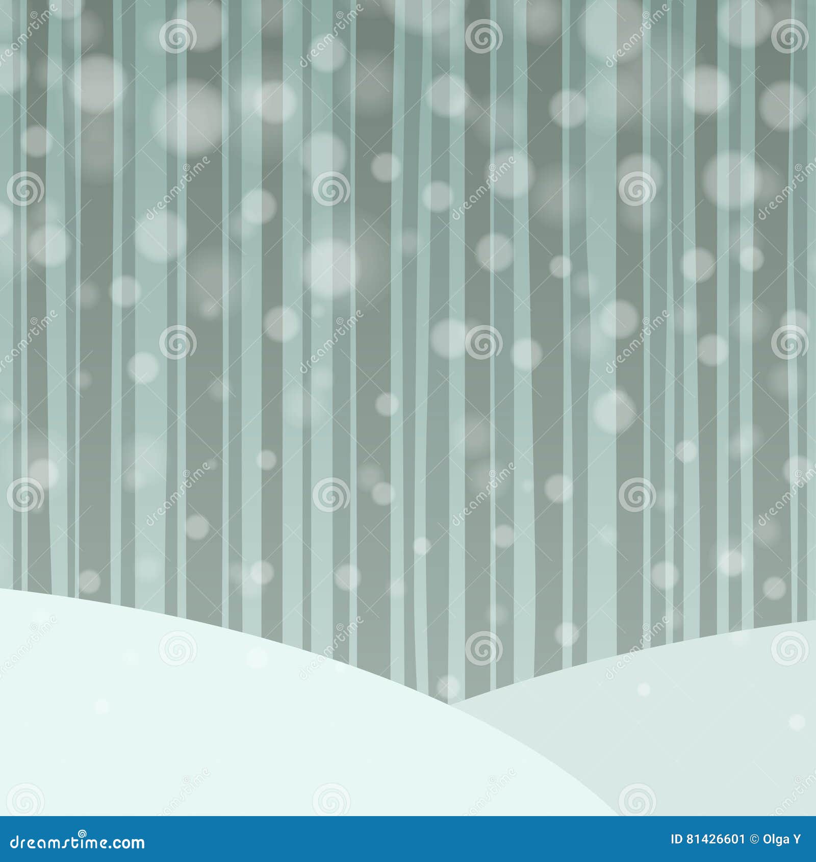 Vector Stylized Winter Forest Background with Trees, Hills and Snow ...