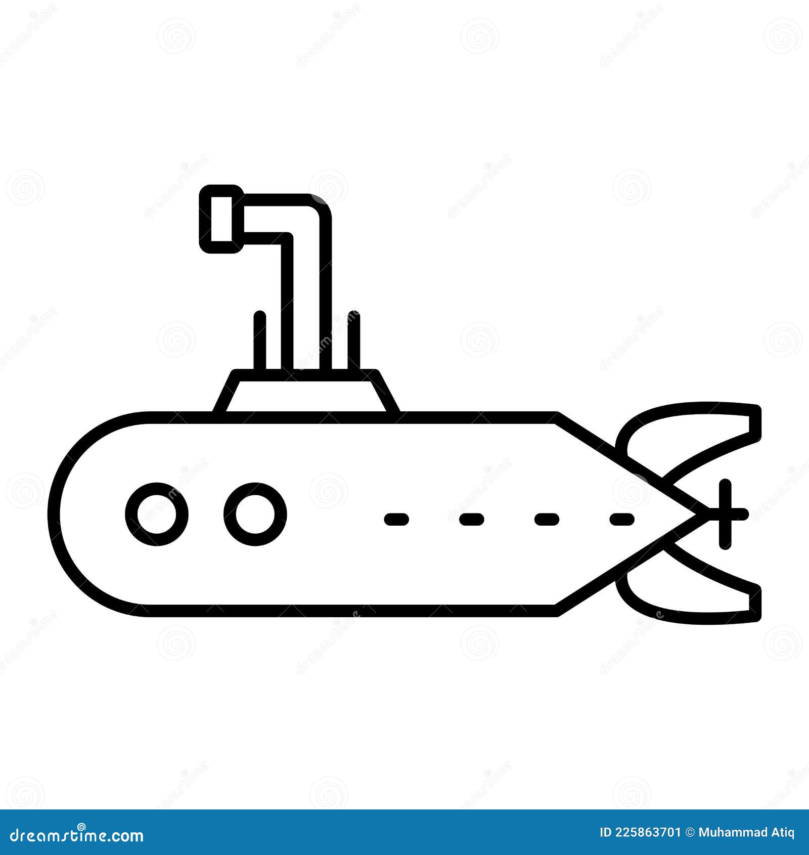 Vector Submarine Outline Icon Design Stock Vector - Illustration of ...