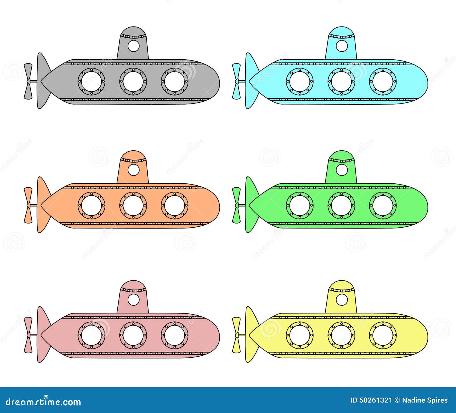 Vector Submarines stock vector. Illustration of vessel - 50261321