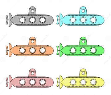 Vector Submarines stock vector. Illustration of vessel - 50261321