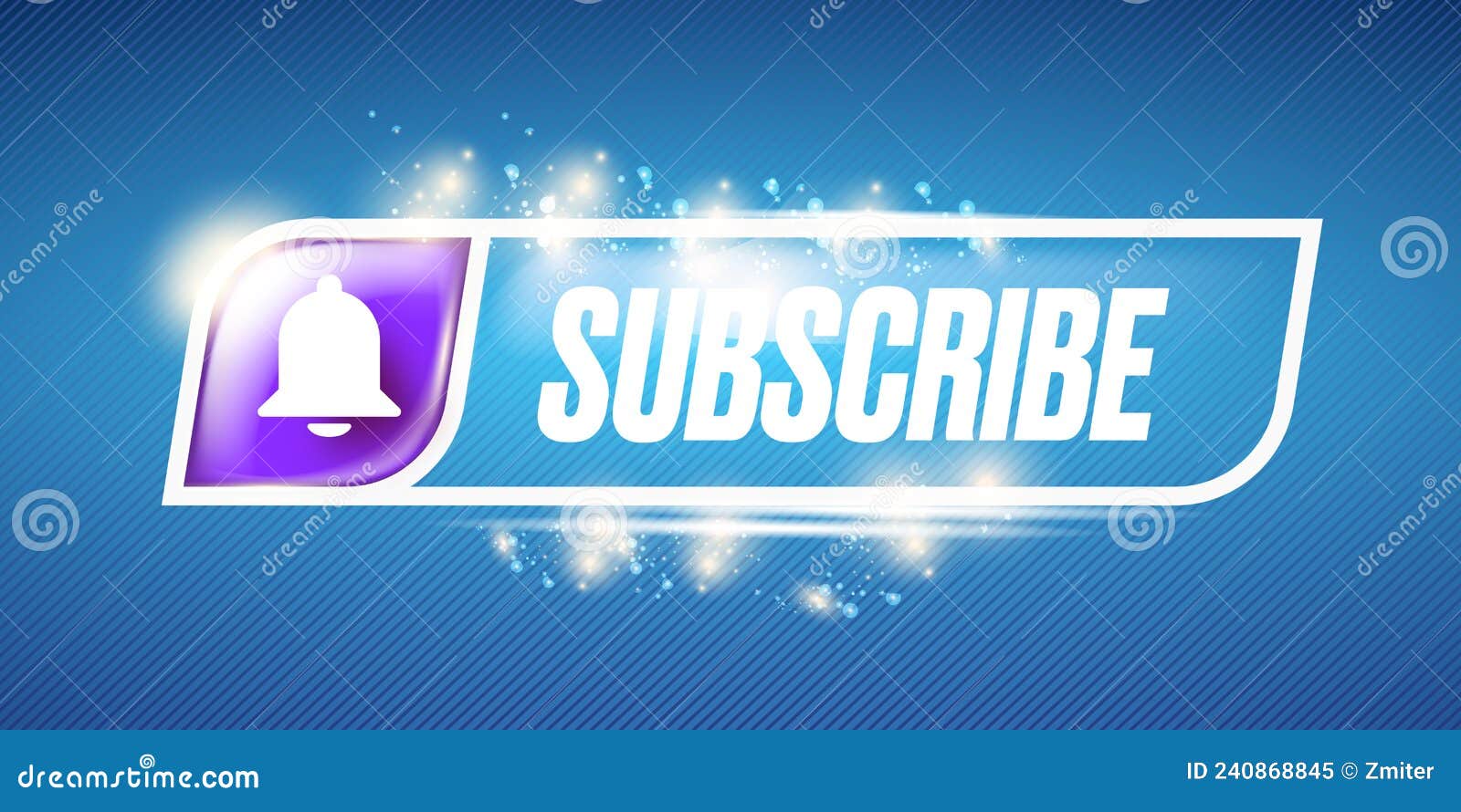 Vector Subscribe Now Horizontal Banner with Ring Bell and Button on ...