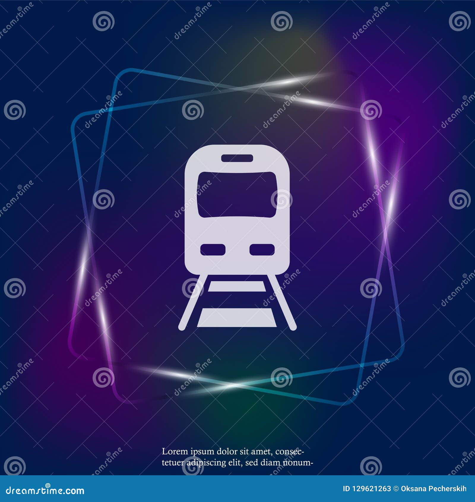 Vector Subway Neon Light Icon. Illustration of Metro Icon Stock Vector ...