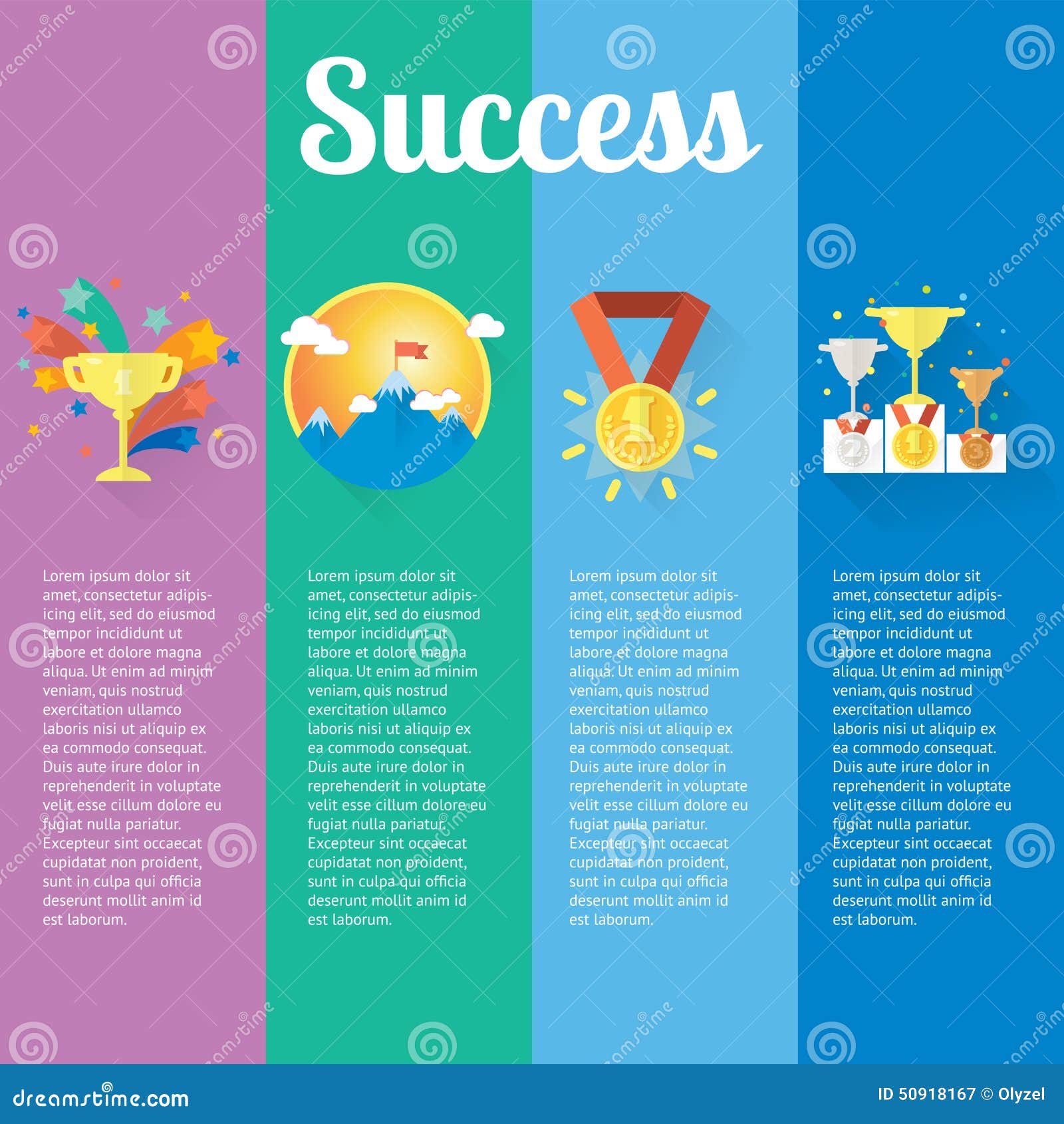 Vector Success and Win Concepts. Stock Illustration - Illustration of ...