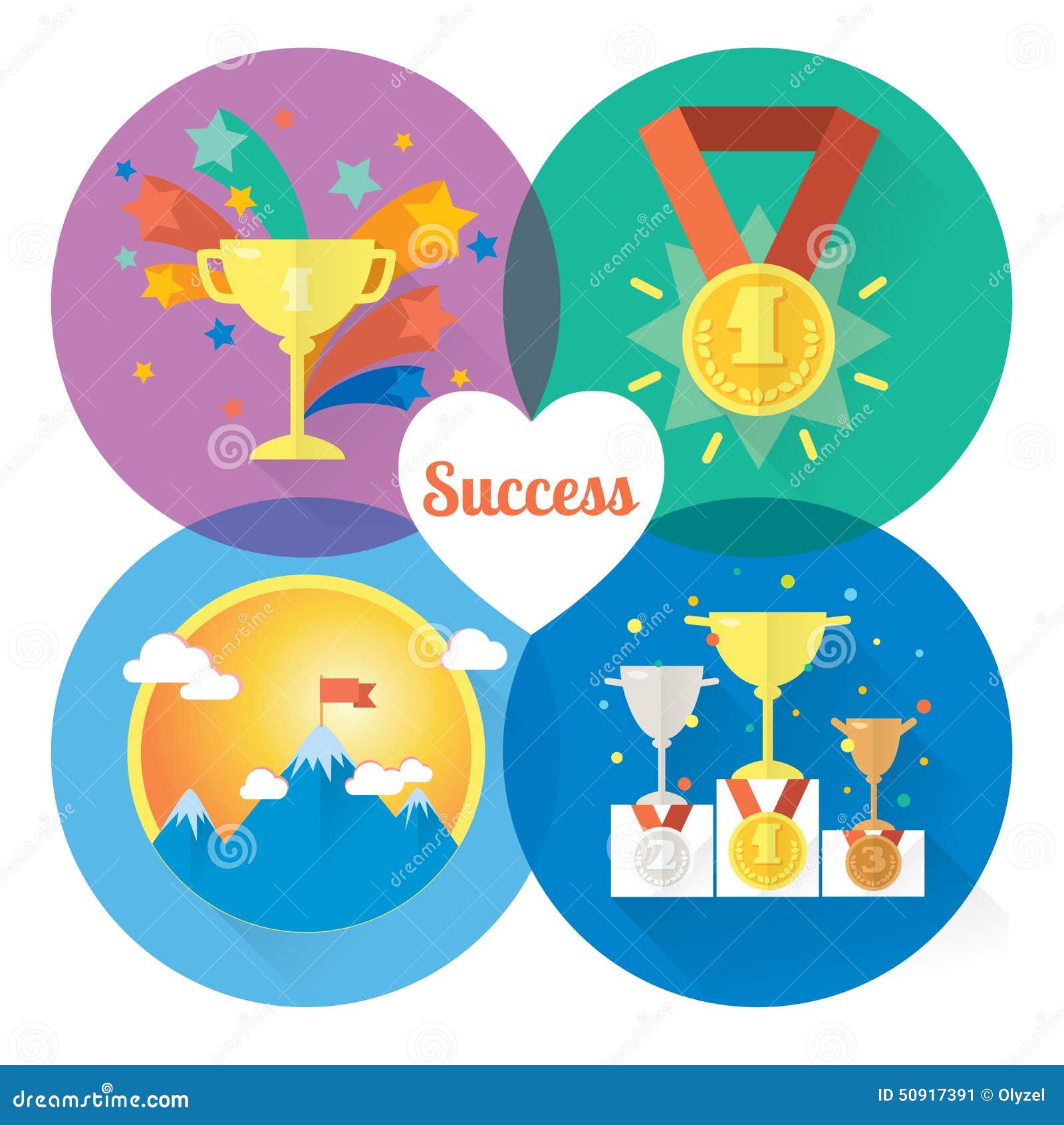 Vector Success and Win Concepts. Stock Illustration - Illustration of ...