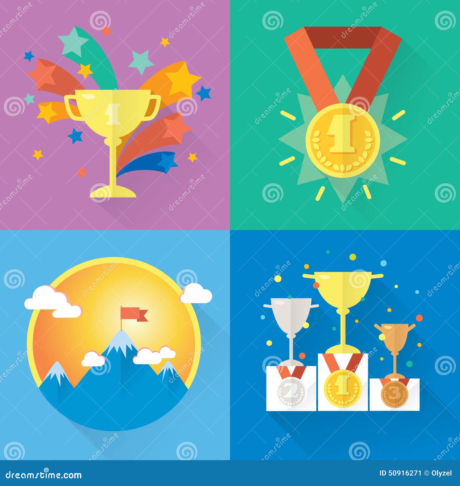 Vector Success and Win Concepts. Stock Illustration - Illustration of ...