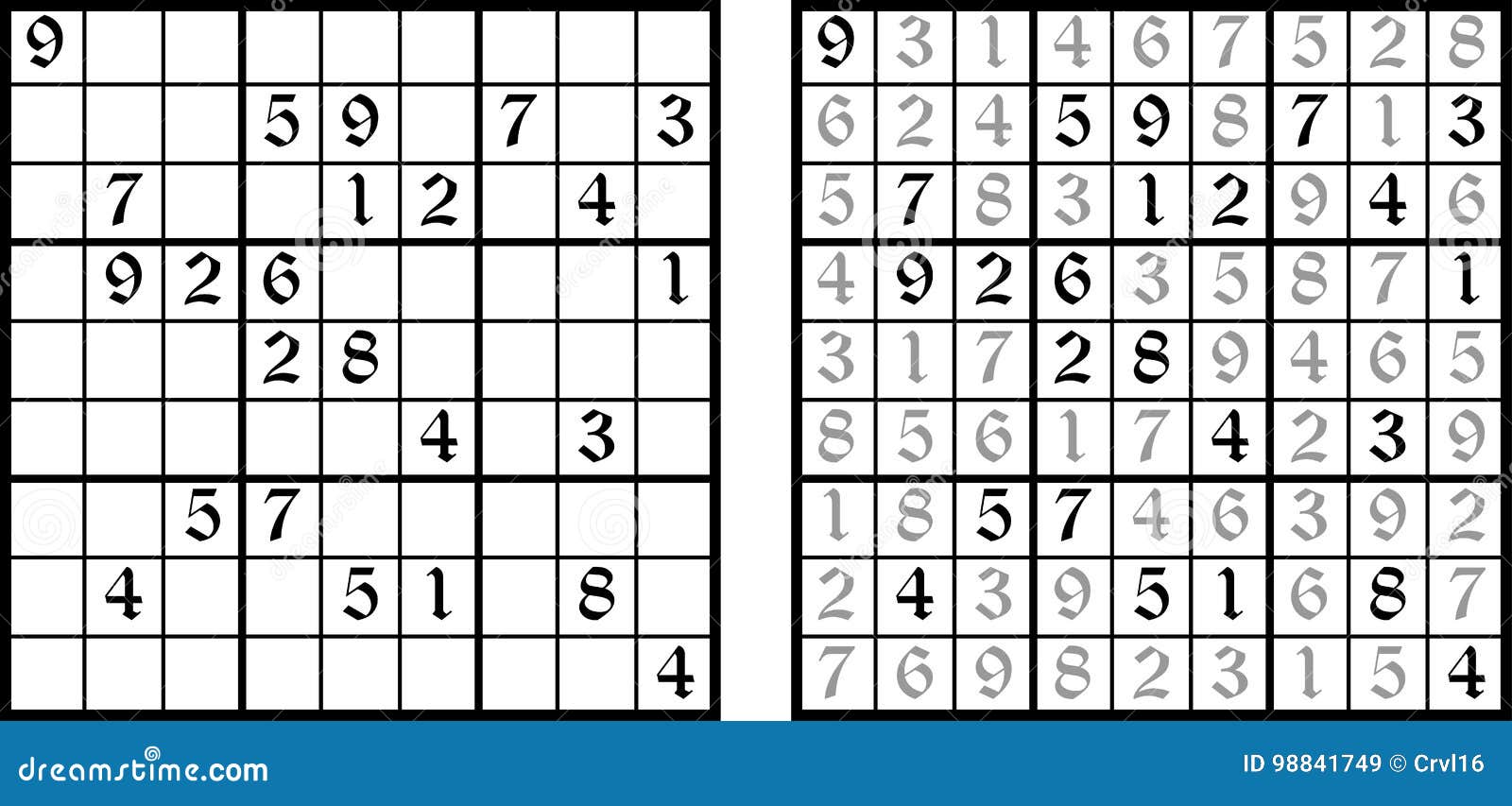 Vector Sudoku game stock vector. Illustration of exercise - 98841749