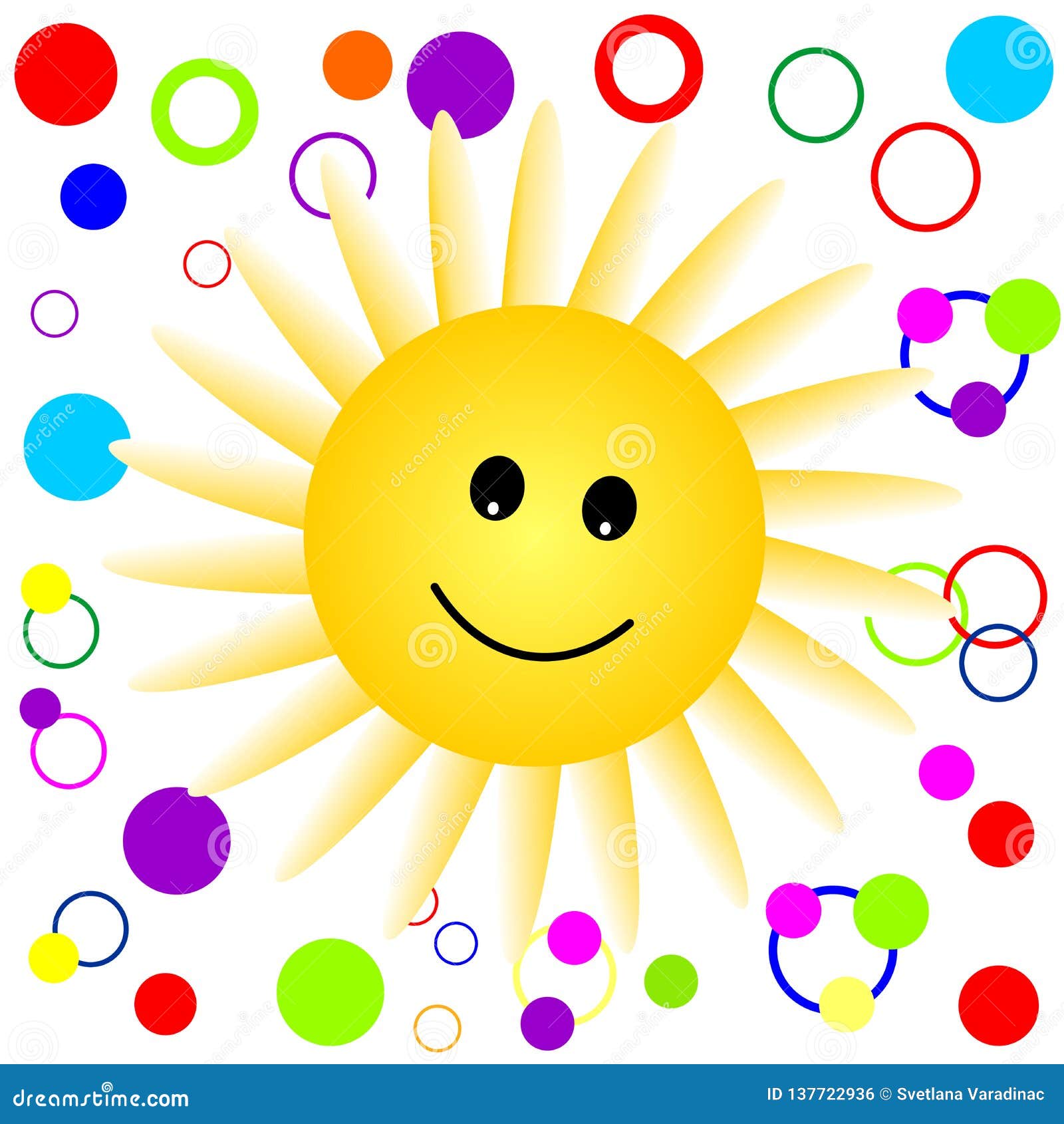 Happy Smiling Sun Pattern. Vector Graphic Background. Stock Vector ...