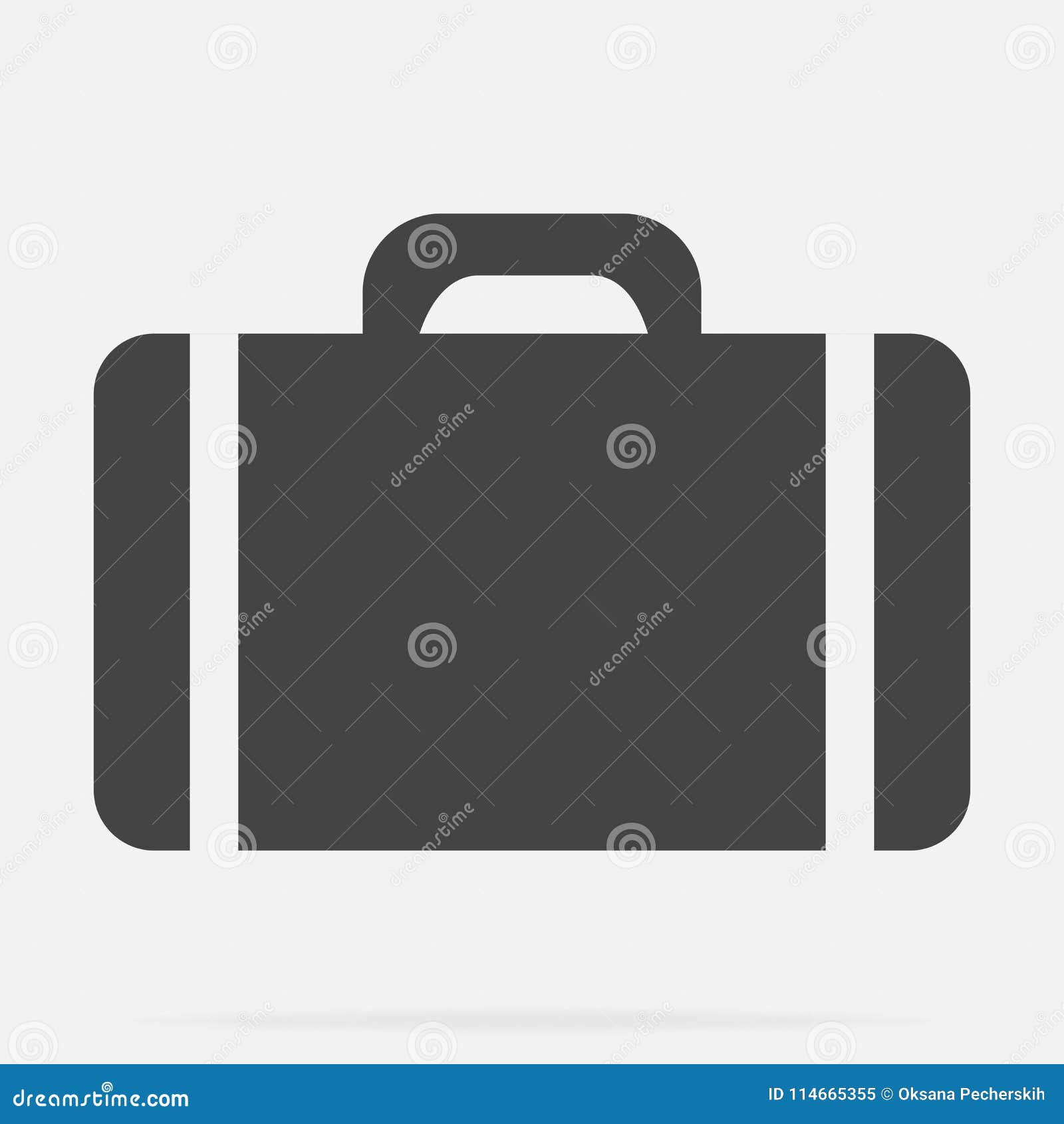 Vector Suitcase Icon on Gray Background Stock Vector - Illustration of ...