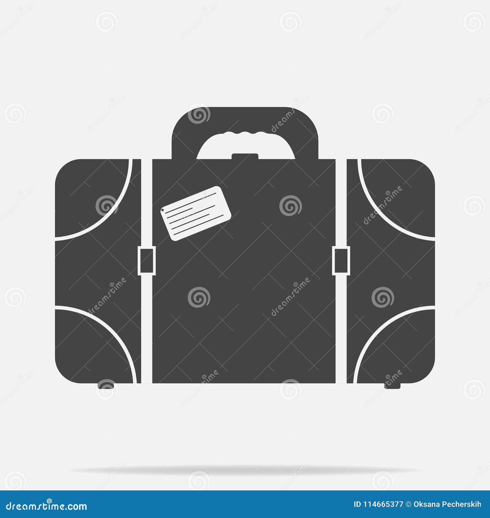 Vector Suitcase Icon on Gray Background Stock Vector - Illustration of ...