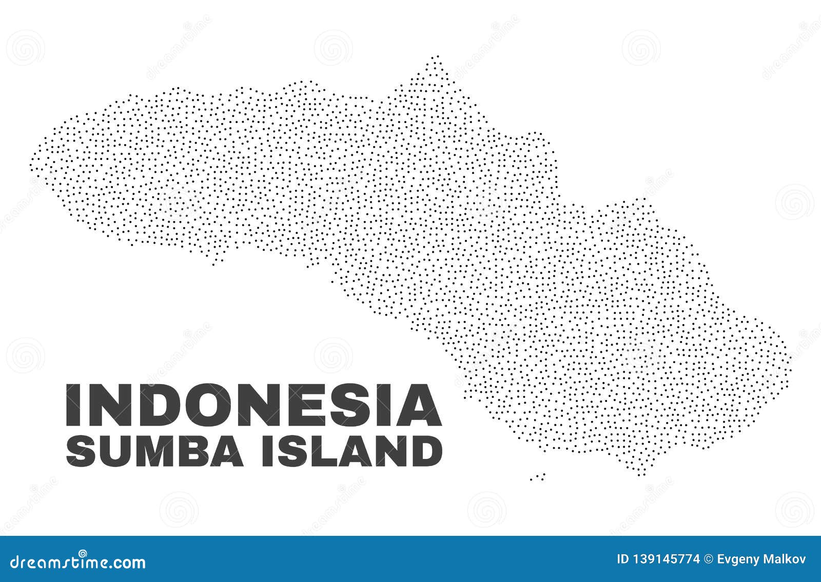 Vector Sumba Island Map of Points Stock Vector - Illustration of black ...
