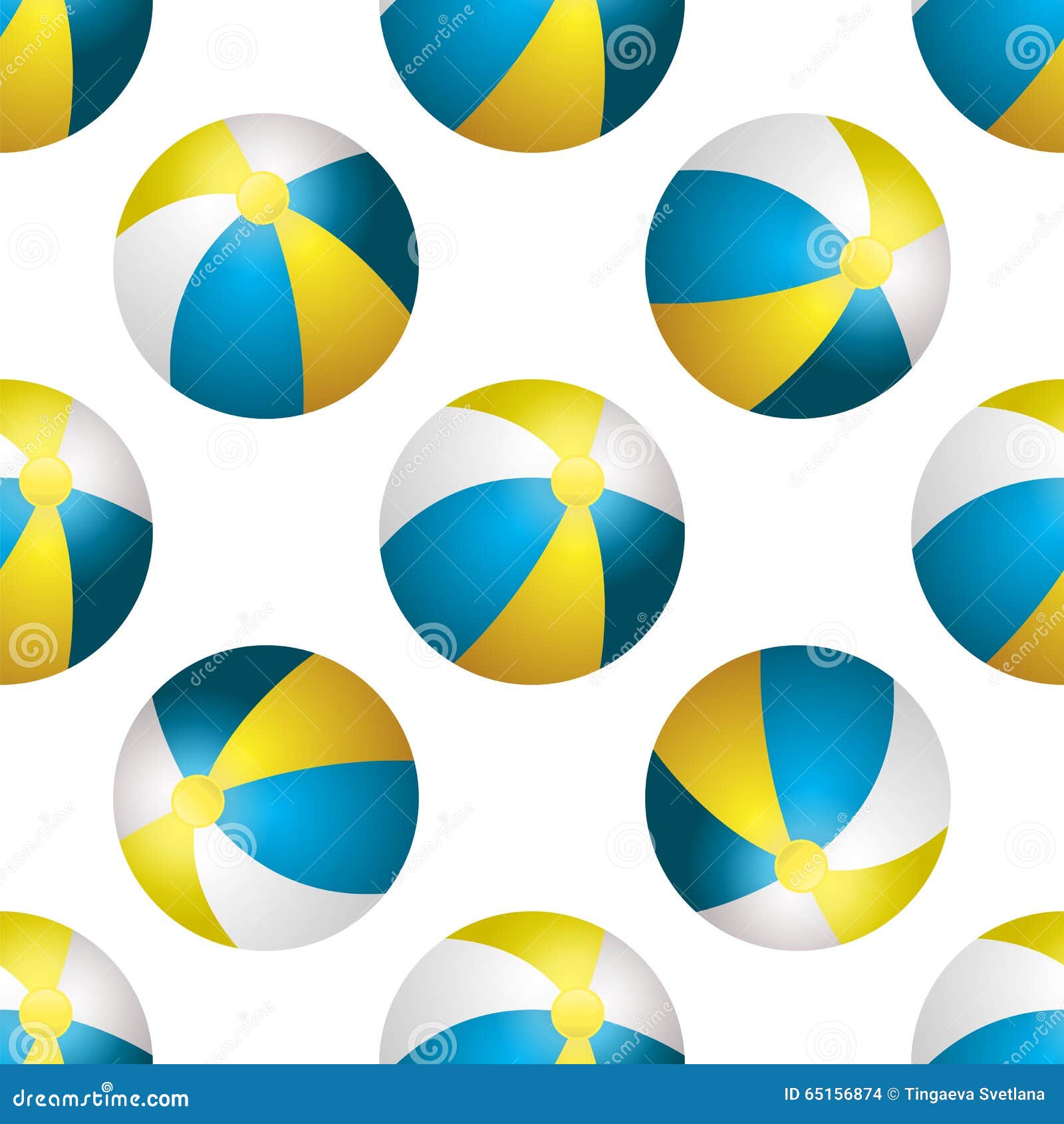 Vector Summer Background with Beach Balls Stock Illustration ...