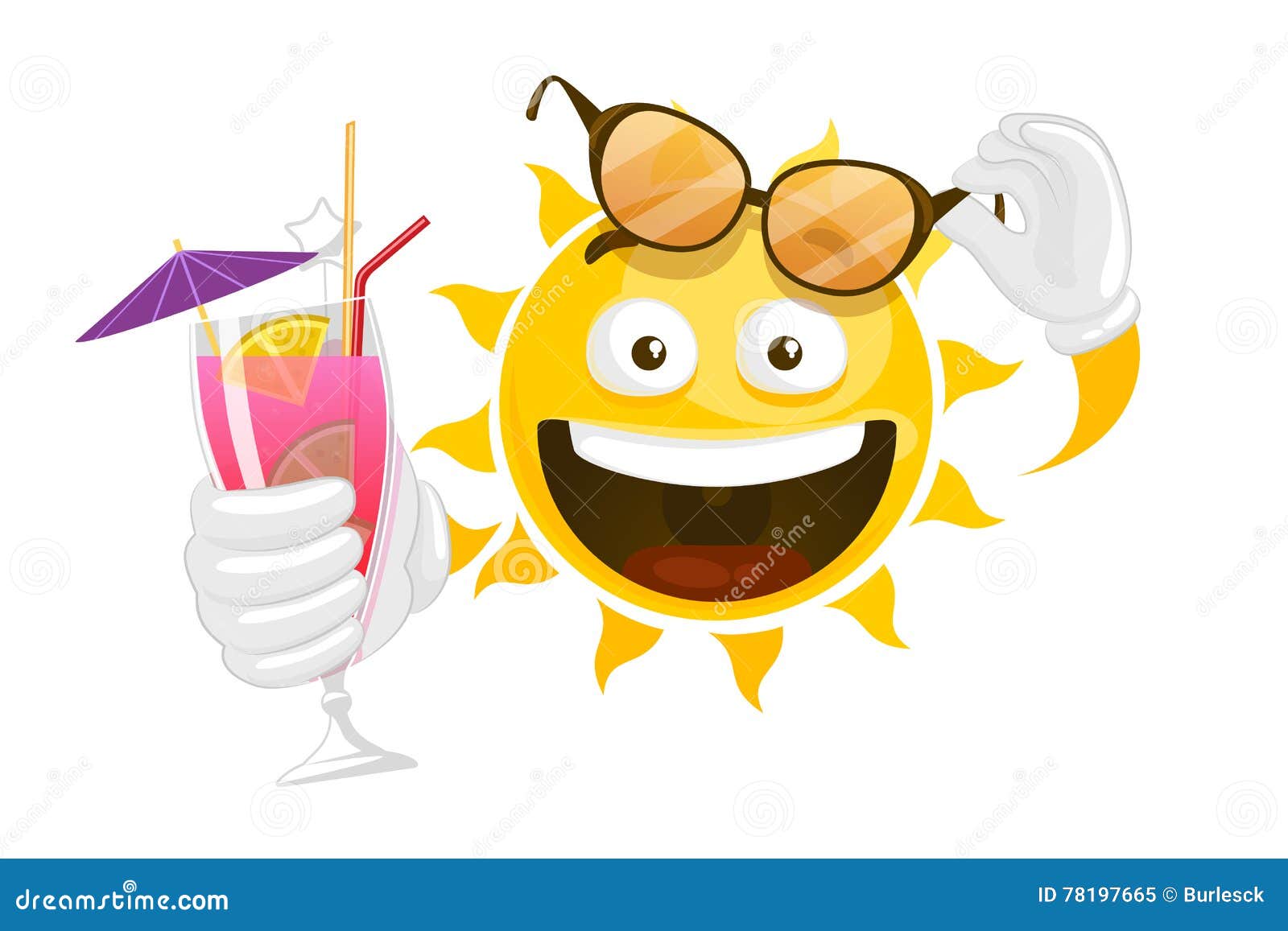 Vector Summer Cartoon Smiley Sun Stock Vector - Illustration of cartoon ...