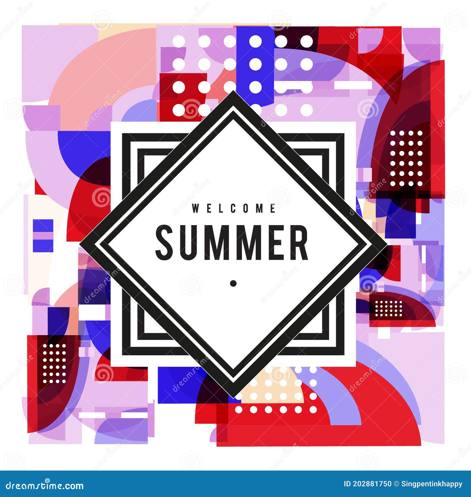 Vector Summer Geometric Pattern Banner Stock Illustration ...