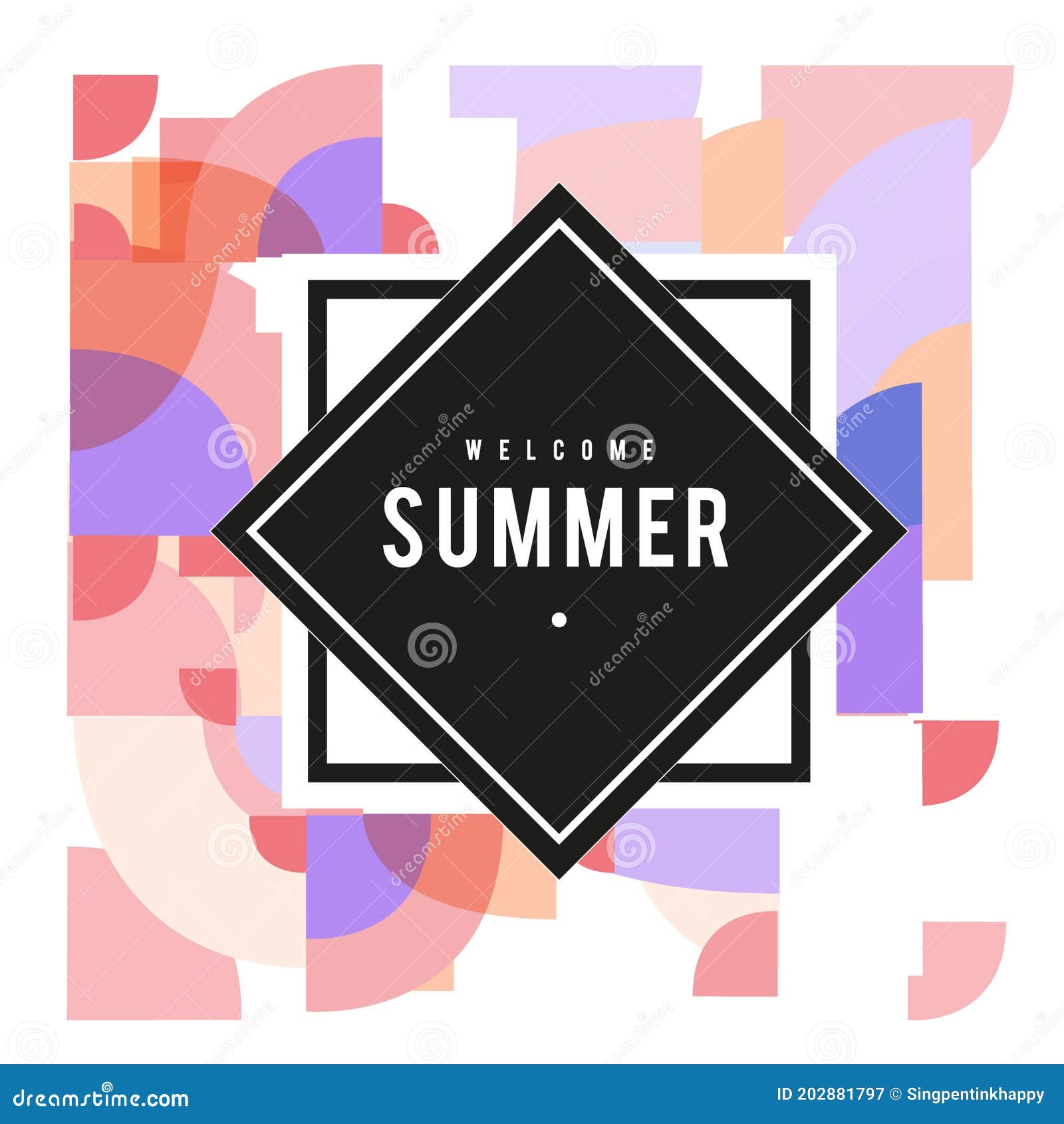 Vector Summer Geometric Pattern Banner Stock Illustration ...