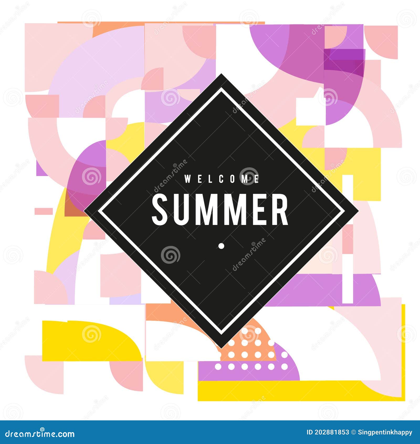 Vector Summer Geometric Pattern Banner Stock Illustration ...