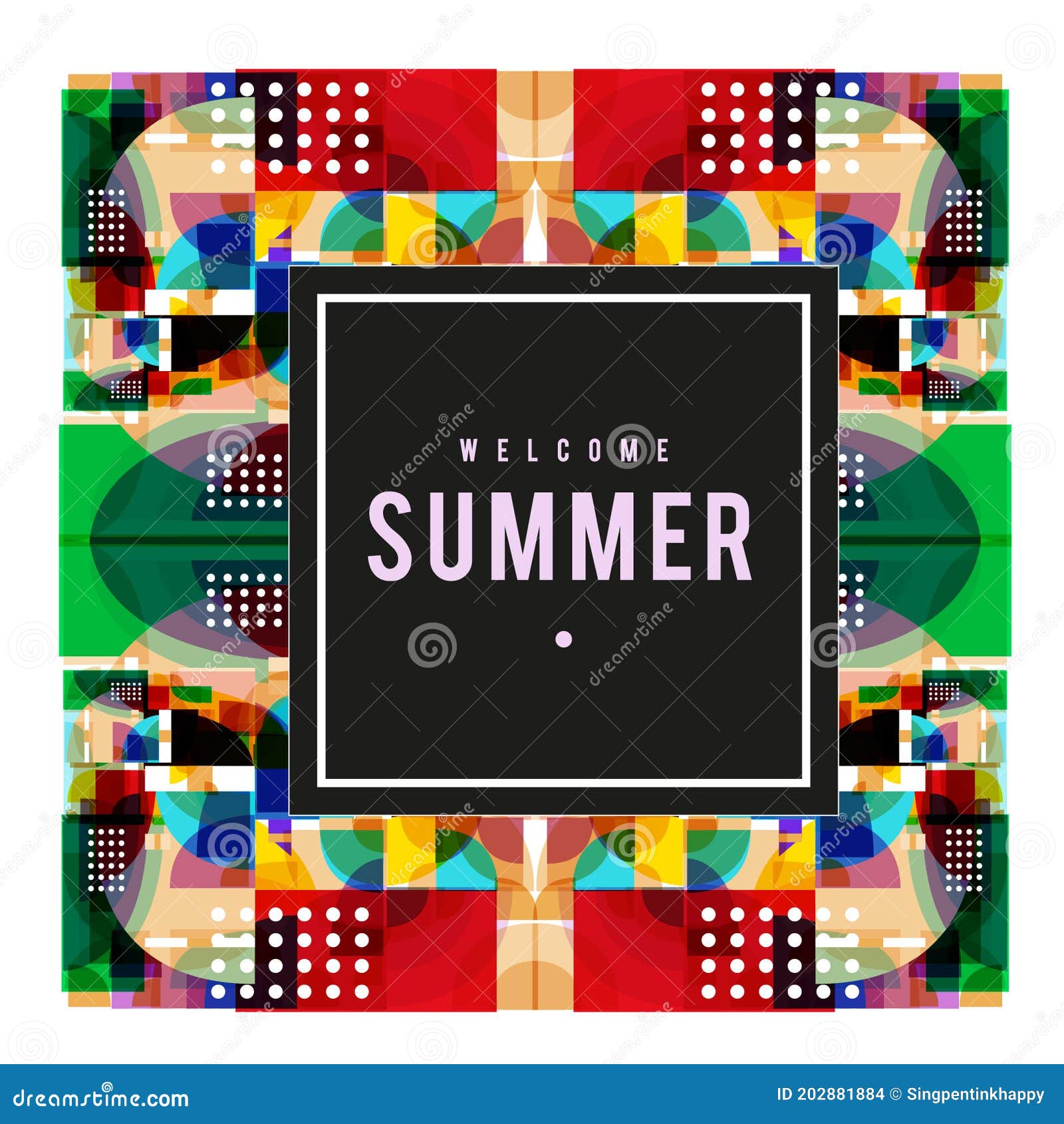 Vector Summer Geometric Pattern Banner Stock Illustration ...