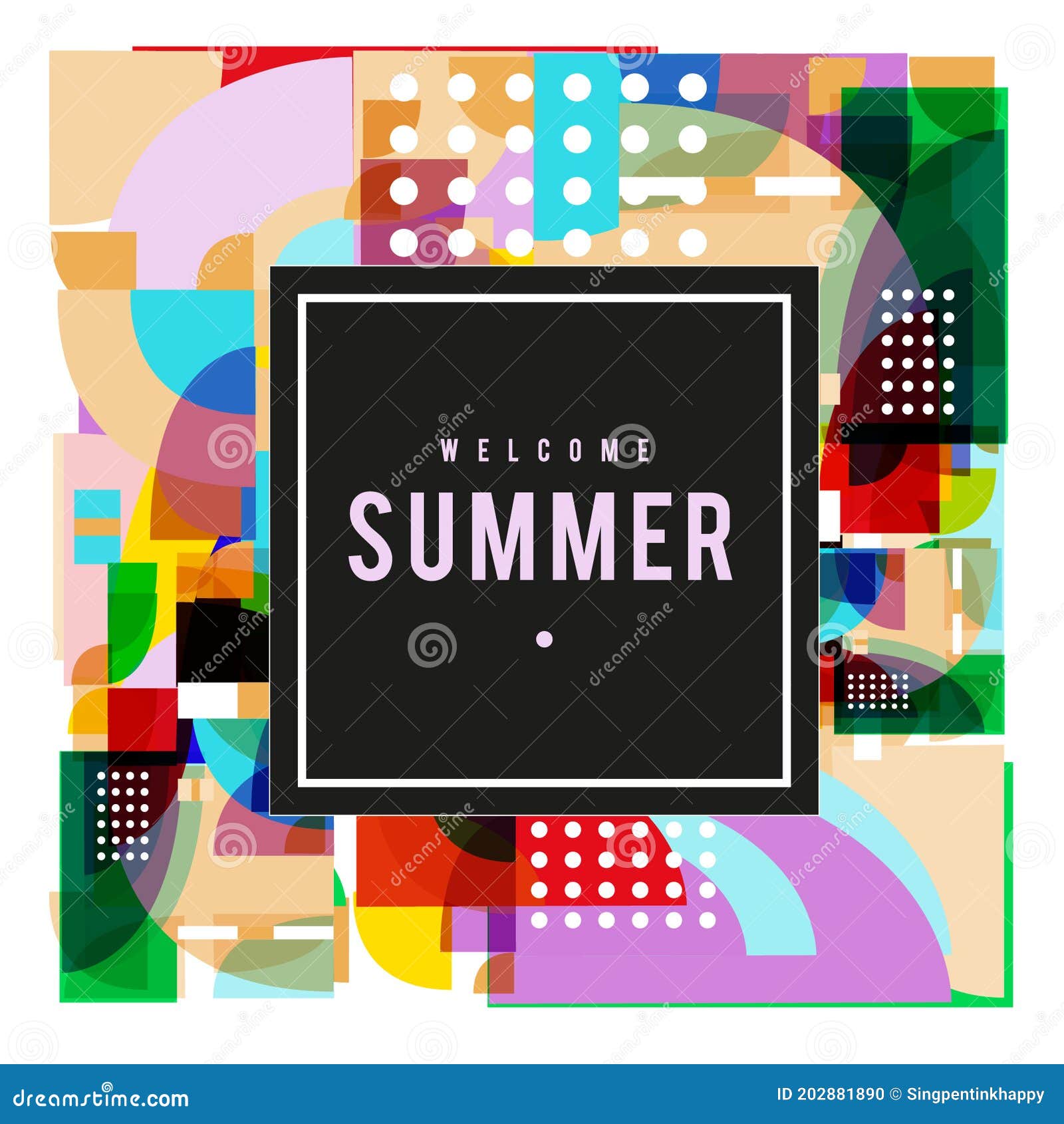 Vector Summer Geometric Pattern Banner Stock Illustration ...