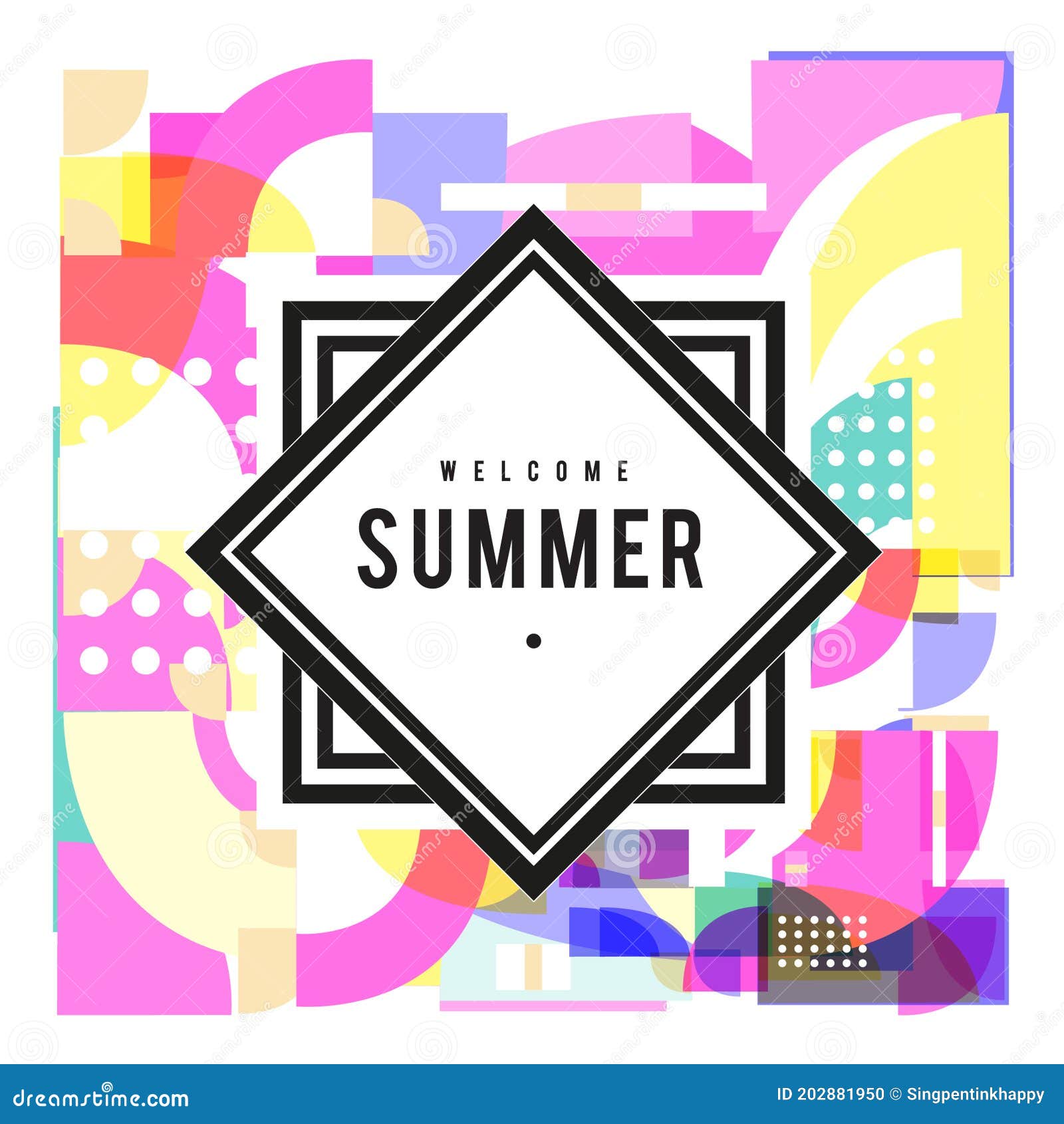 Vector Summer Geometric Pattern Banner Stock Illustration ...
