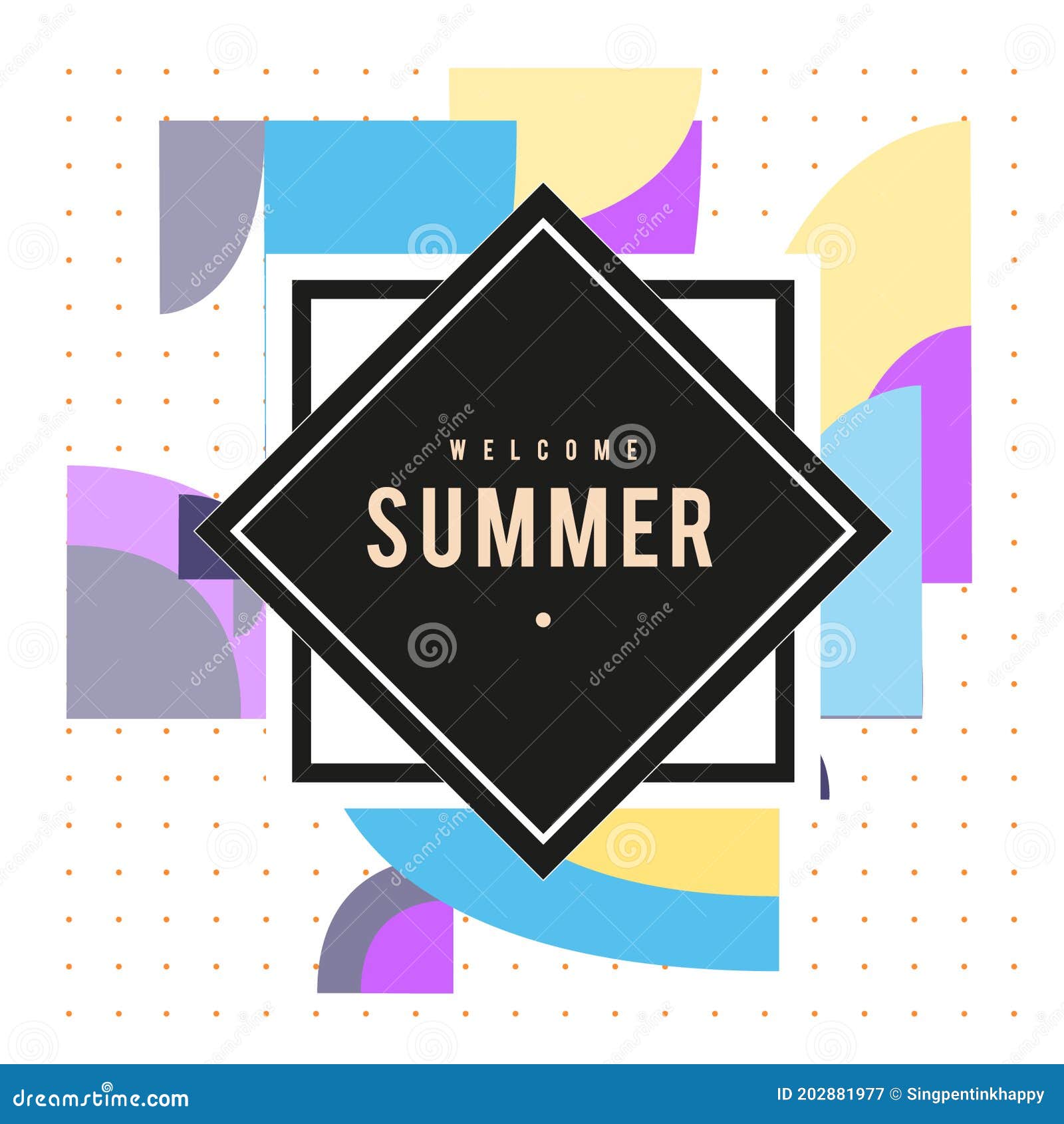 Vector Summer Geometric Pattern Banner Stock Illustration ...