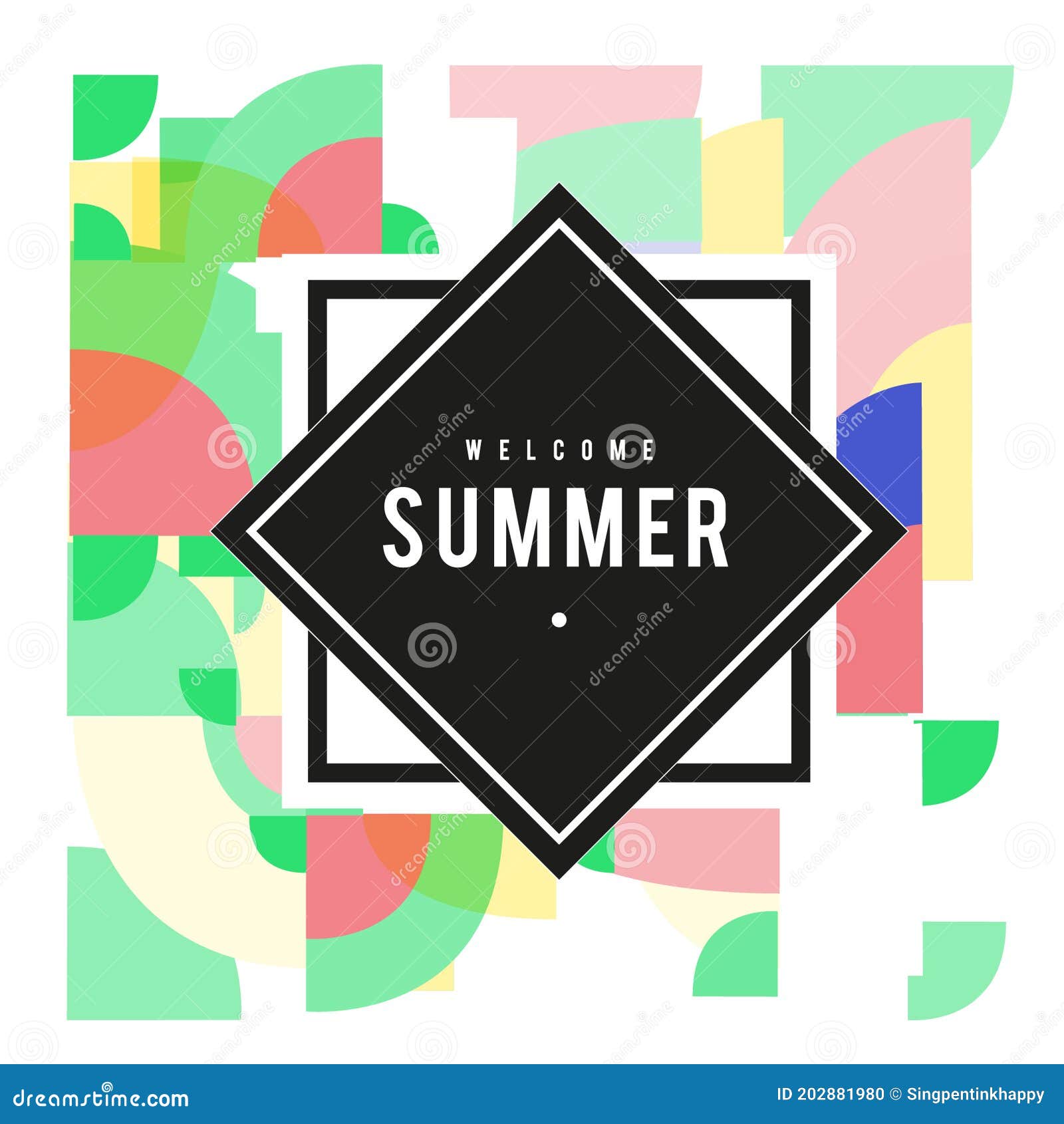 Vector Summer Geometric Pattern Banner Stock Illustration ...
