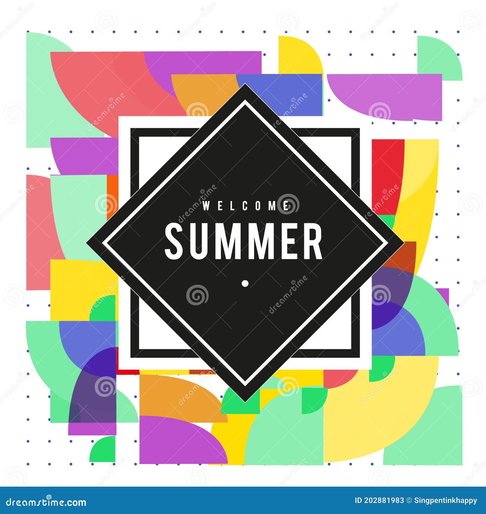 Vector Summer Geometric Pattern Banner Stock Illustration ...