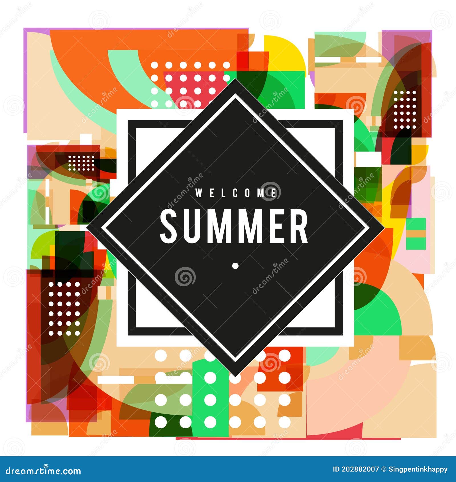 Vector Summer Geometric Pattern Banner Stock Illustration ...