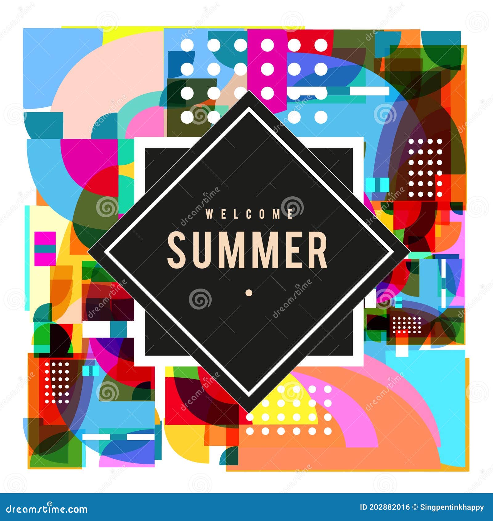 Vector Summer Geometric Pattern Banner Stock Illustration ...