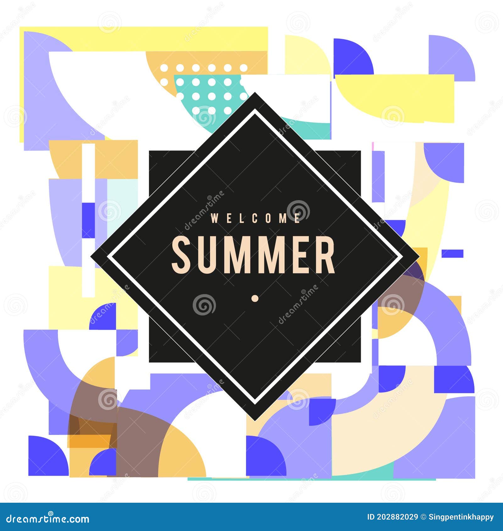 Vector Summer Geometric Pattern Banner Stock Illustration ...