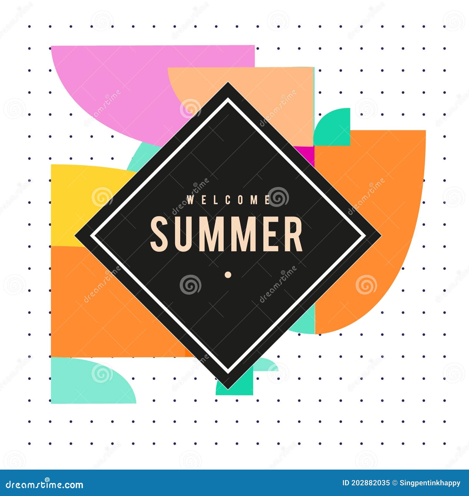 Vector Summer Geometric Pattern Banner Stock Illustration ...
