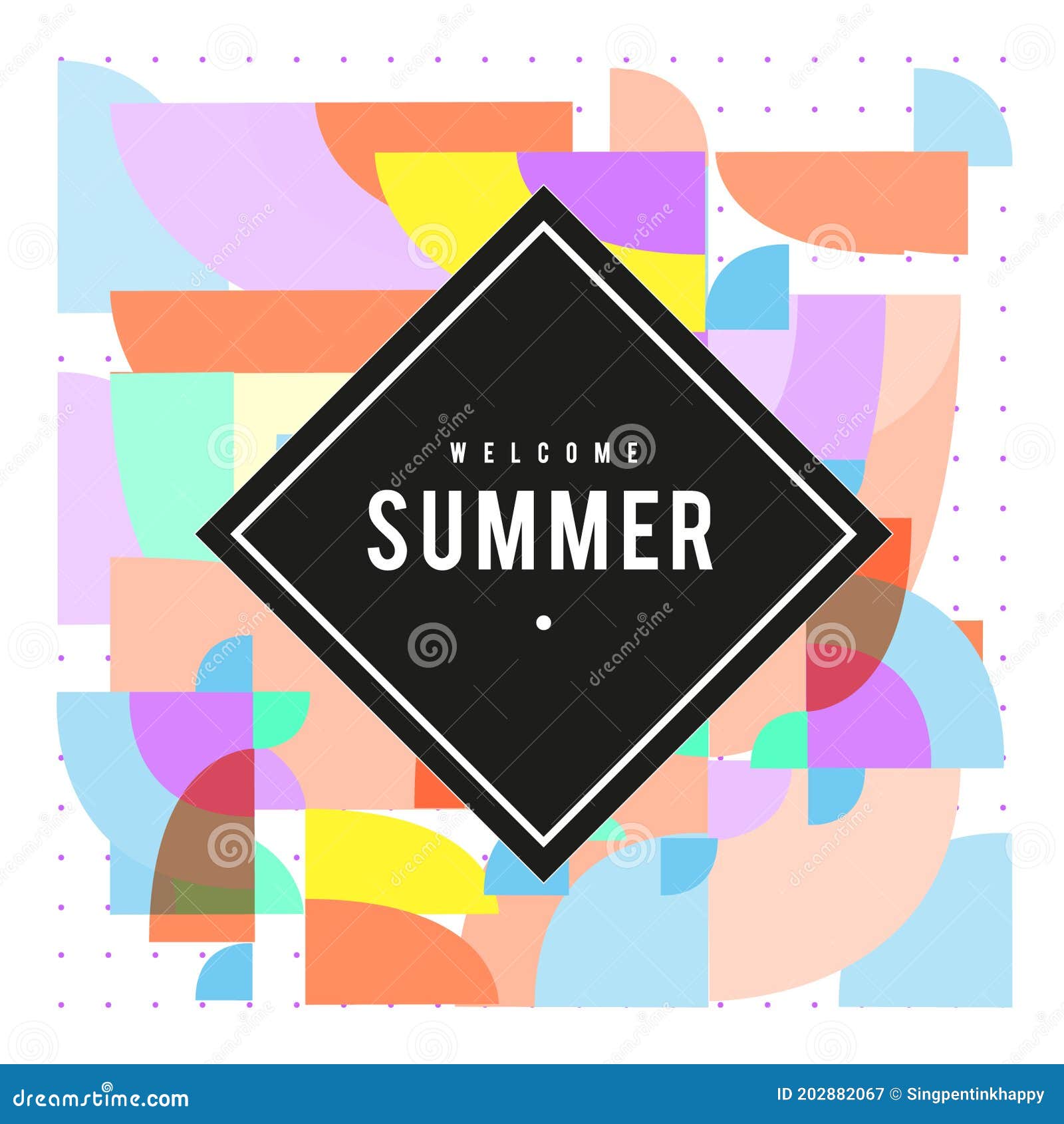 Vector Summer Geometric Pattern Banner Stock Illustration ...