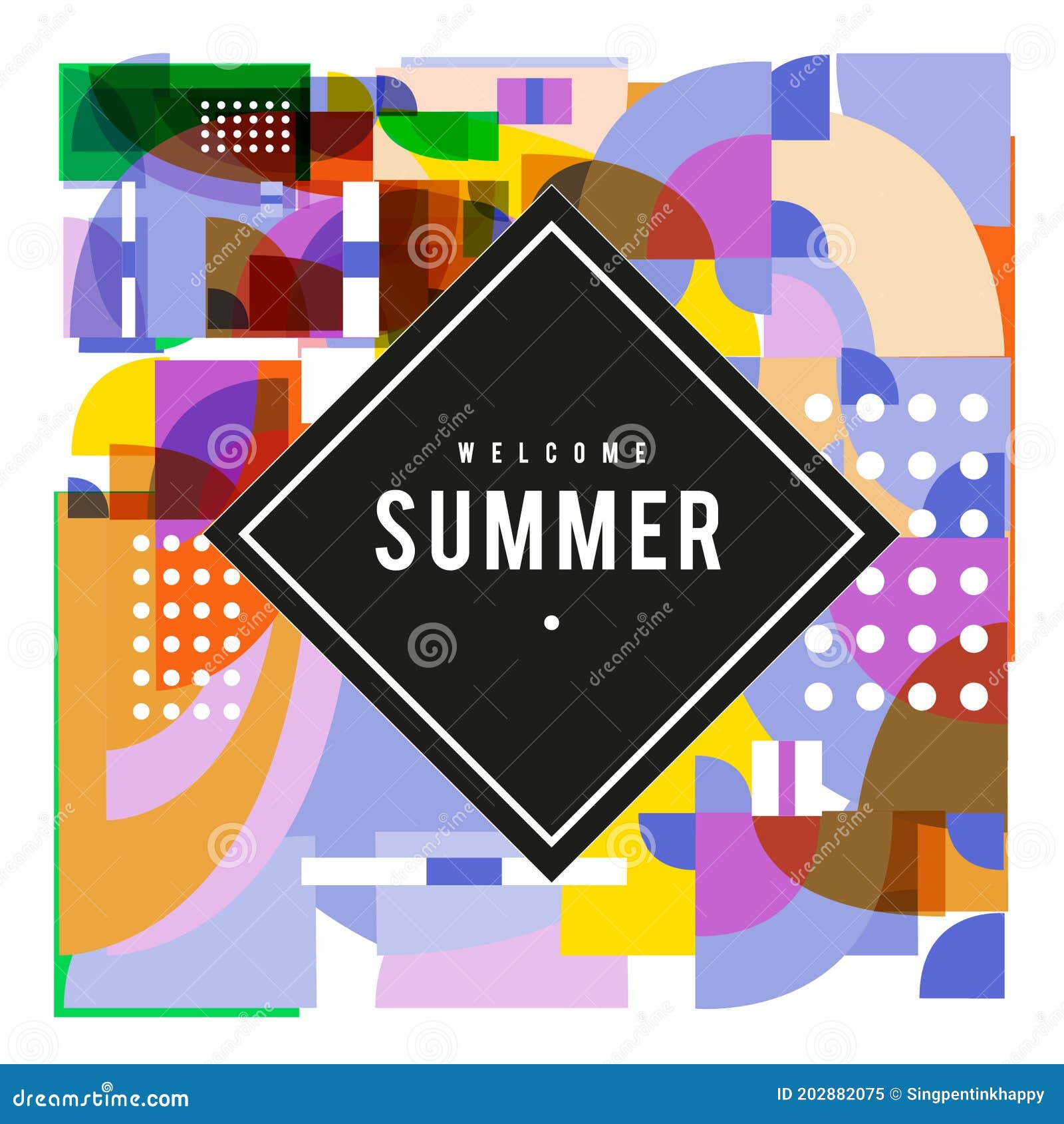 Vector Summer Geometric Pattern Banner Stock Illustration ...