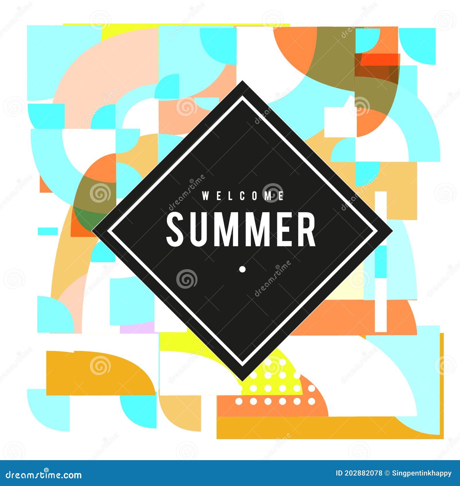 Vector Summer Geometric Pattern Banner Stock Illustration ...