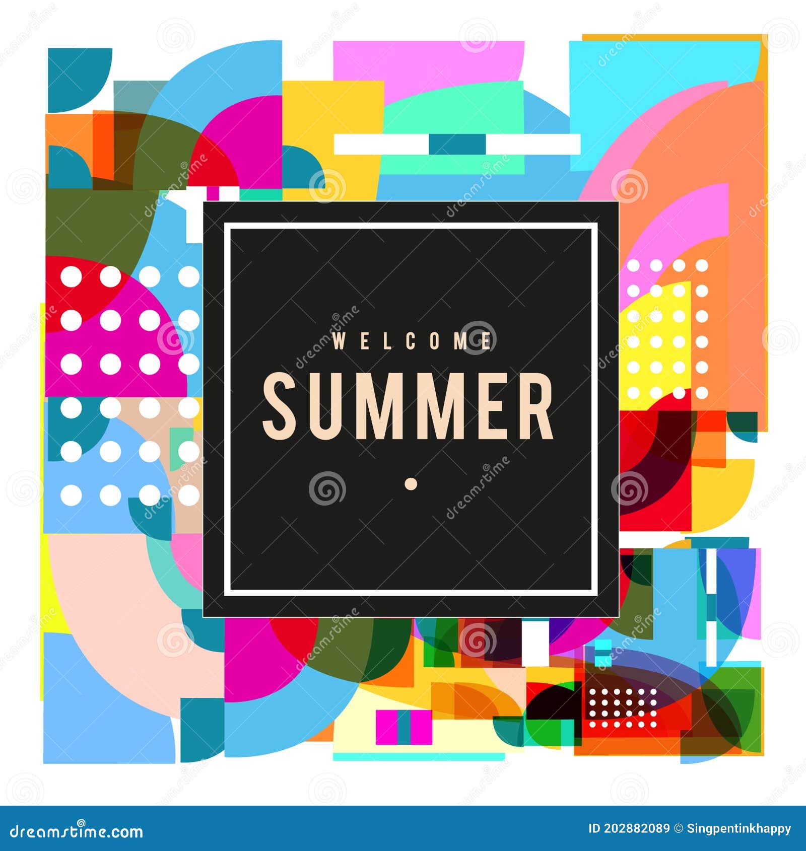 Vector Summer Geometric Pattern Banner Stock Illustration ...
