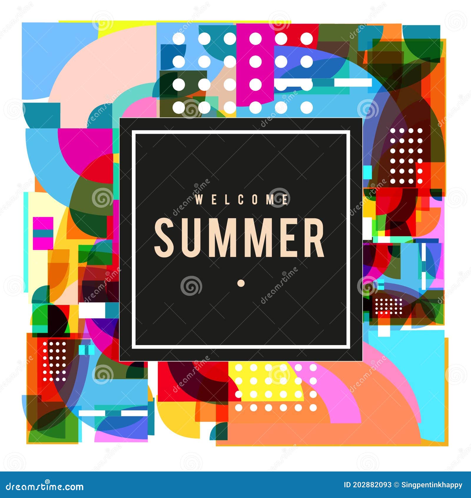 Vector Summer Geometric Pattern Banner Stock Illustration ...