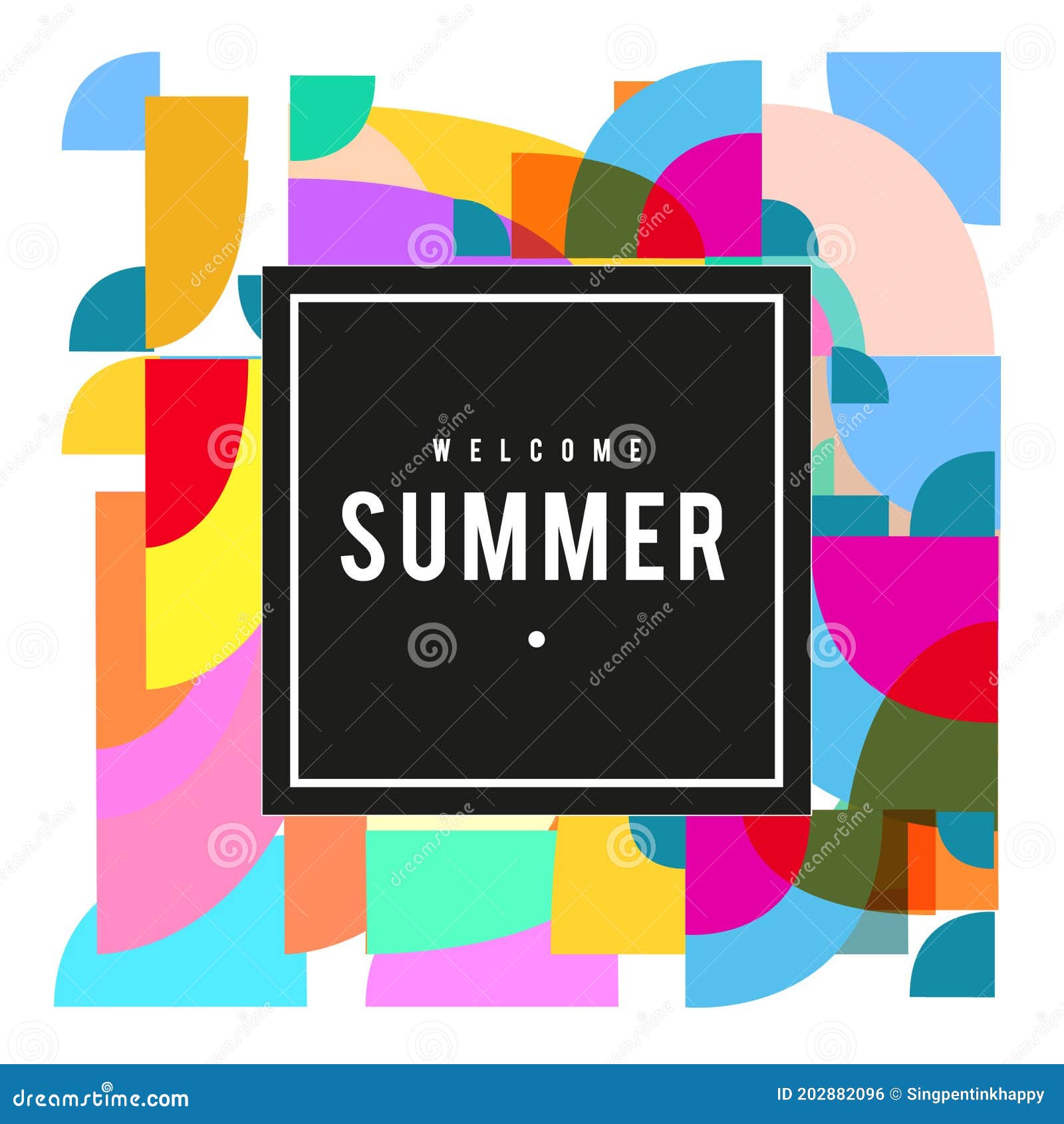 Vector Summer Geometric Pattern Banner Stock Illustration ...
