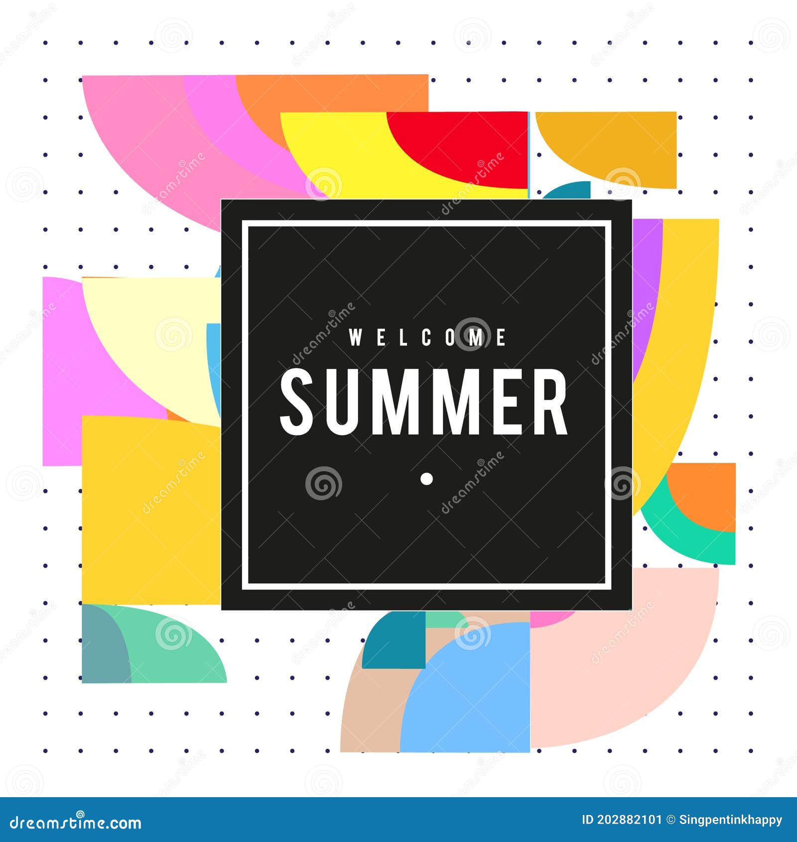 Vector Summer Geometric Pattern Banner Stock Illustration ...