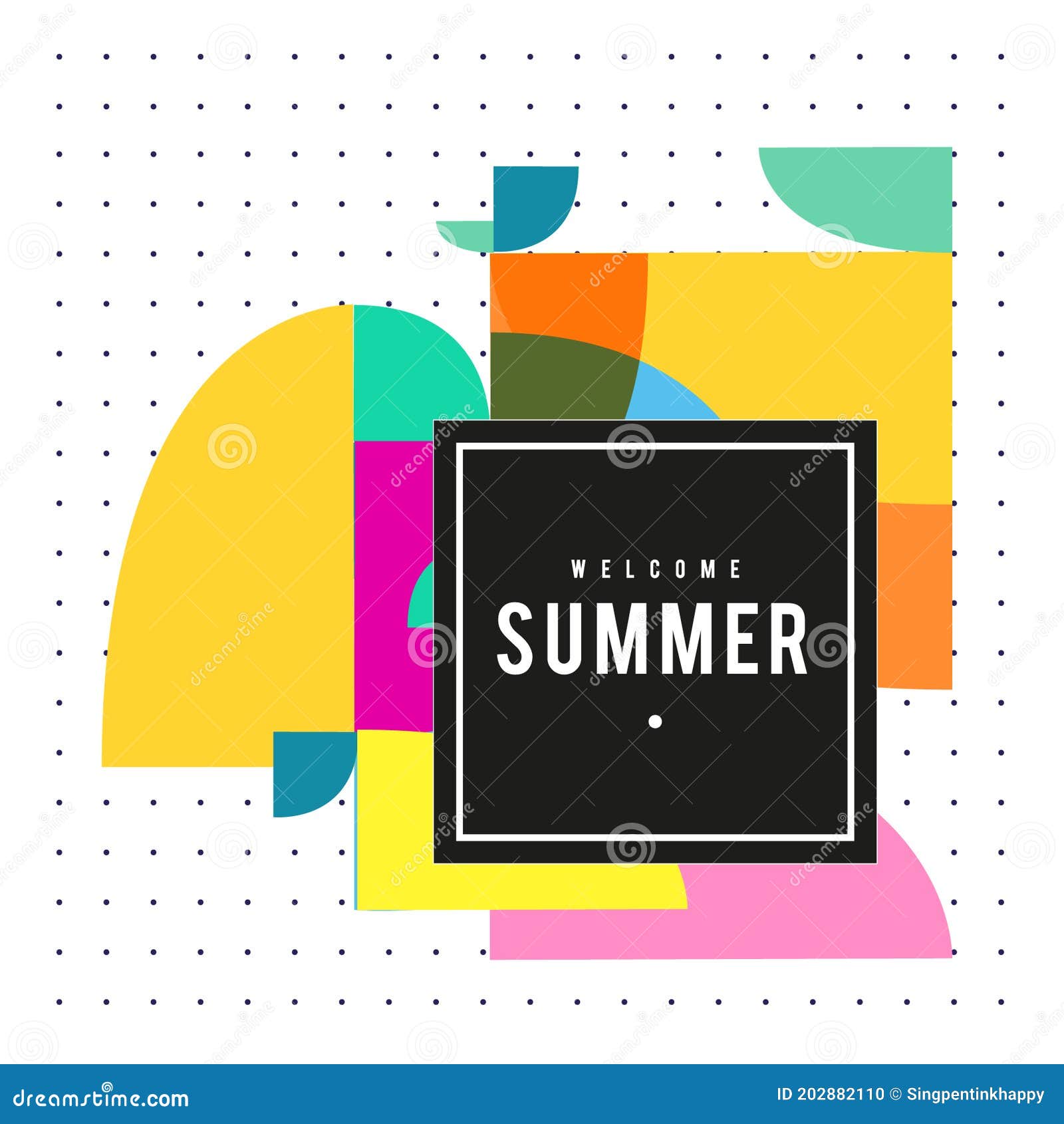 Vector Summer Geometric Pattern Banner Stock Illustration ...