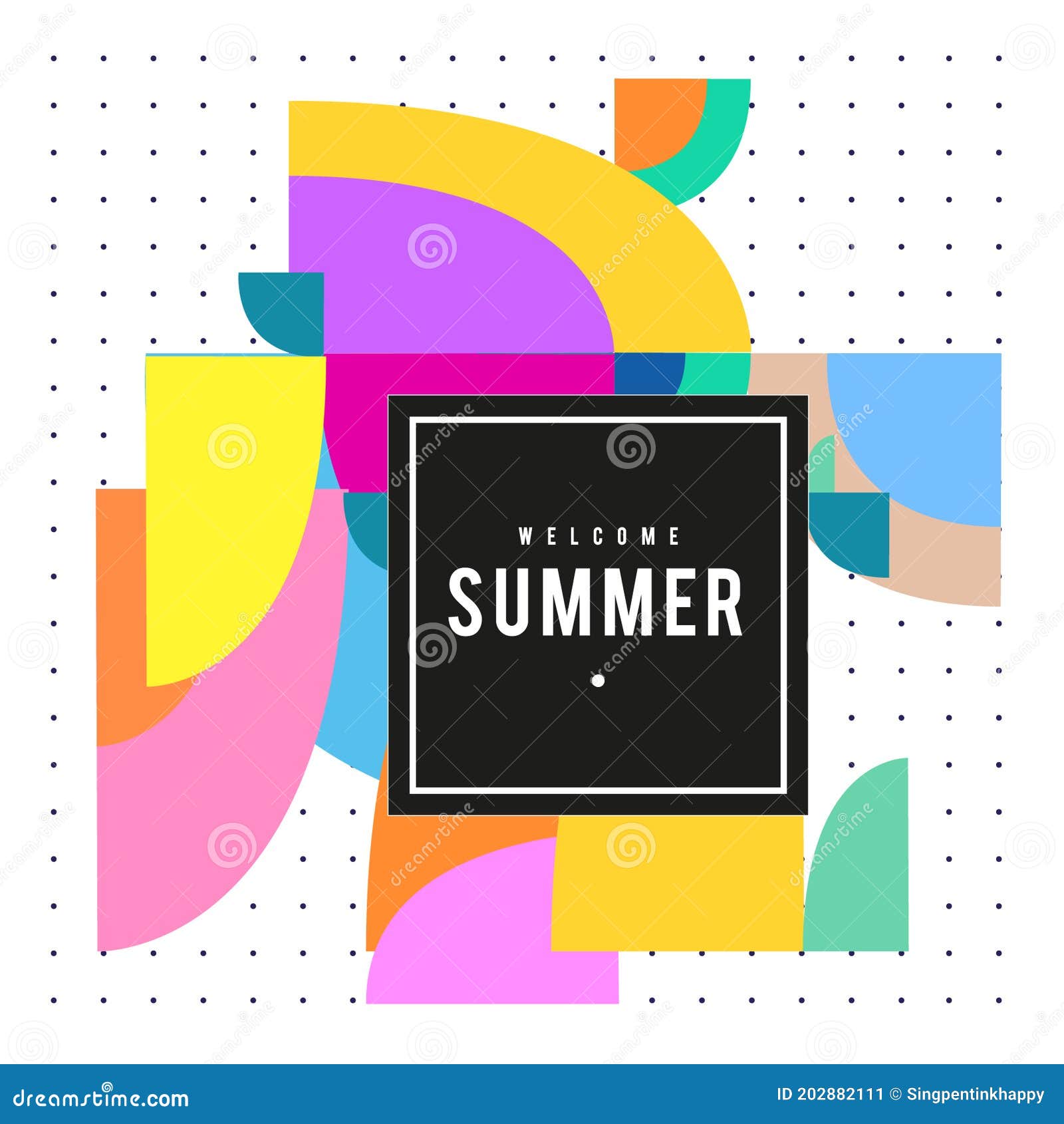 Vector Summer Geometric Pattern Banner Stock Illustration ...