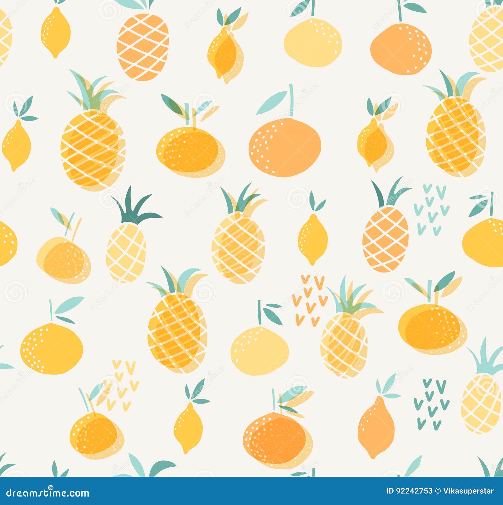 Vector Summer Pattern with Fruits. Stock Vector - Illustration of fresh ...