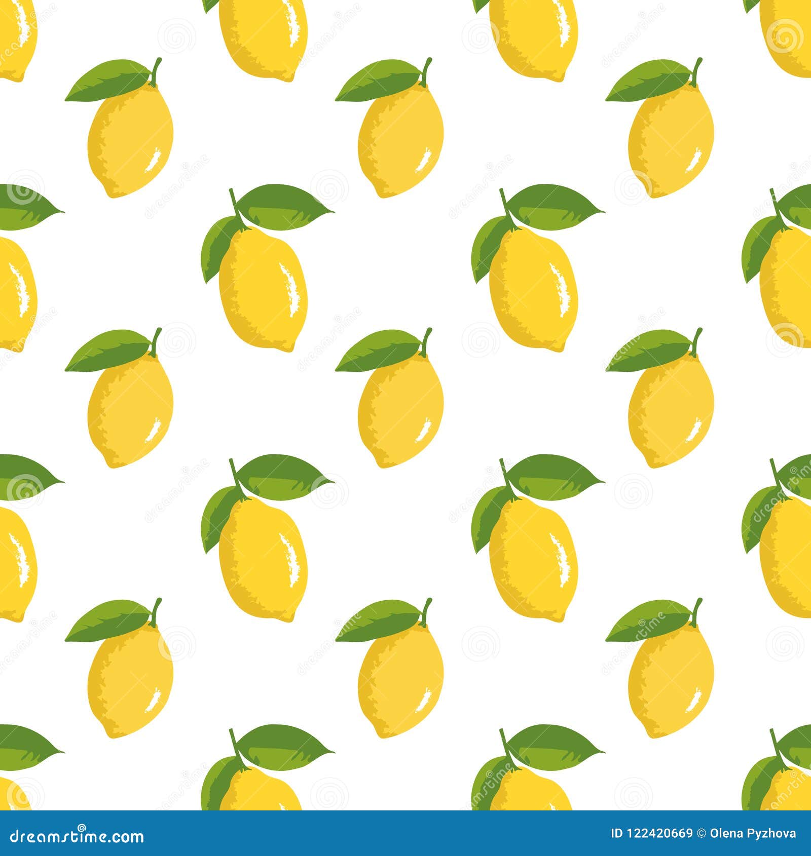 Vector Summer Pattern with Lemons. Seamless Texture Design. Stock ...