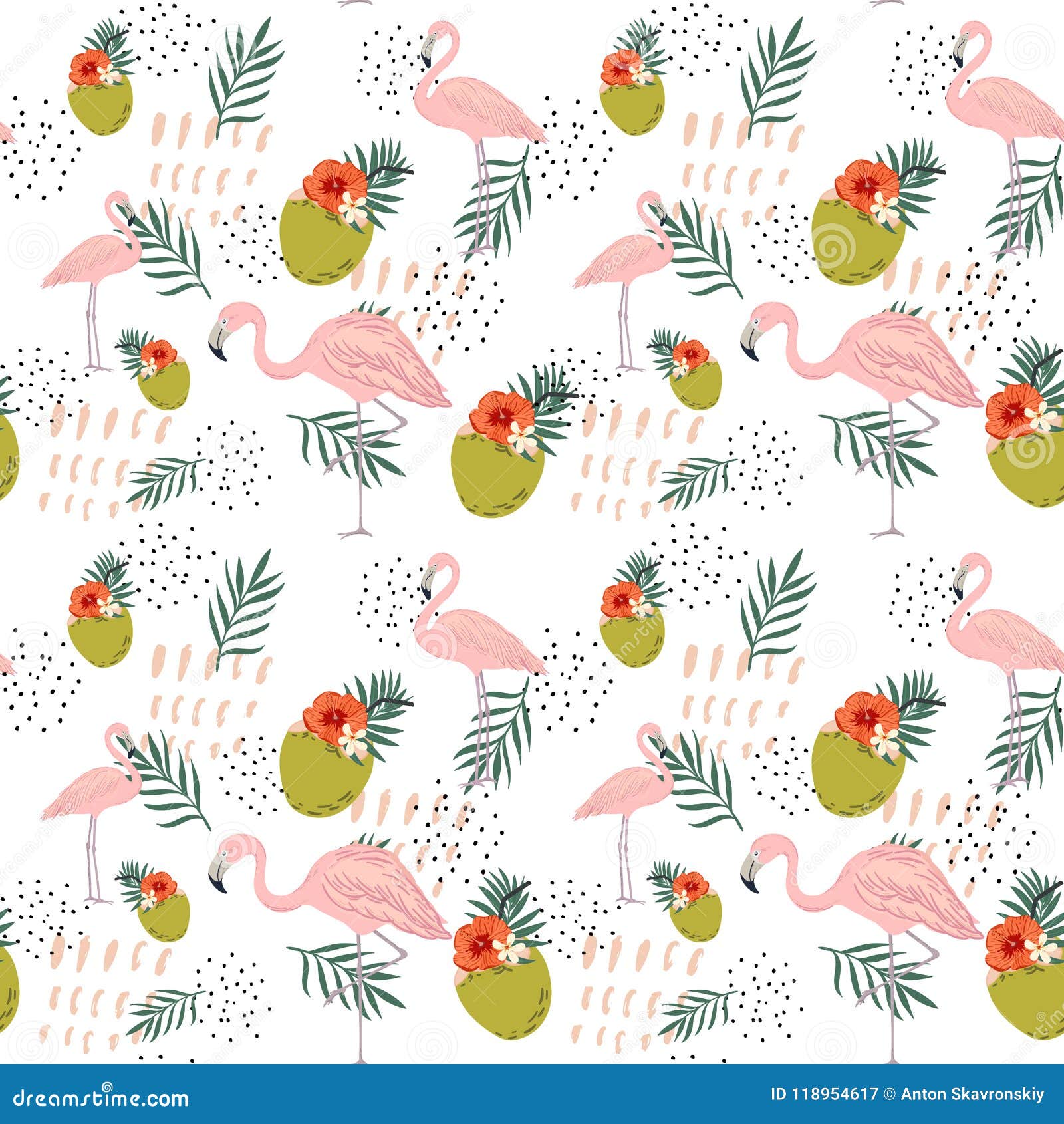 VECTOR SUMMER SEAMLESS PATTERN Stock Vector - Illustration of leaf ...