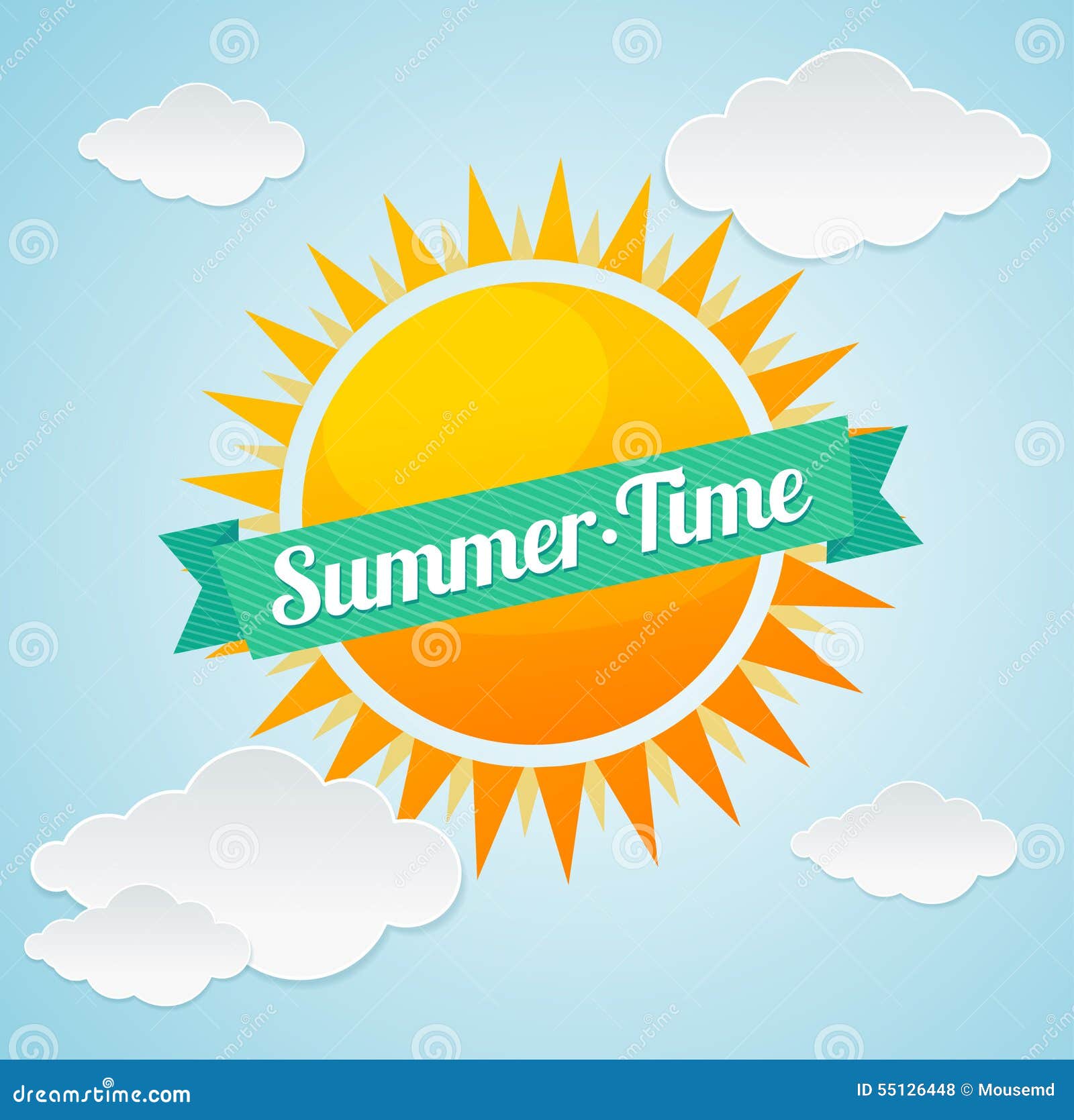 Vector summer time card stock vector. Illustration of celebrate - 55126448