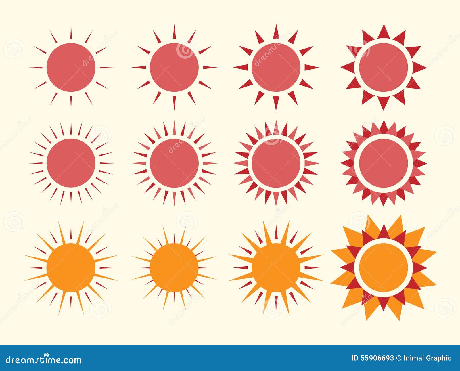 Vector sun collection stock vector. Illustration of creative - 55906693