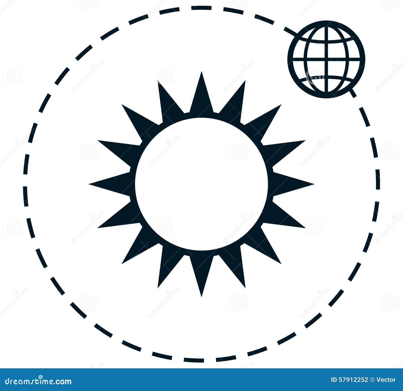 Vector Sun Earth Orbit Simple Vector Illustration Stock Vector ...