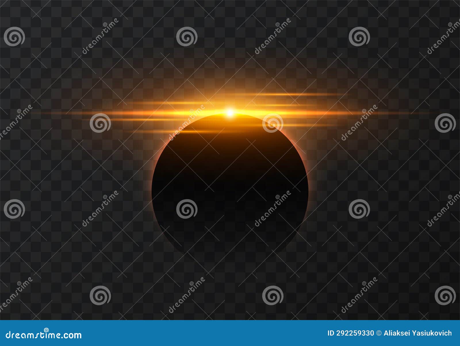 Vector sun eclipse. stock illustration. Illustration of rise - 292259330