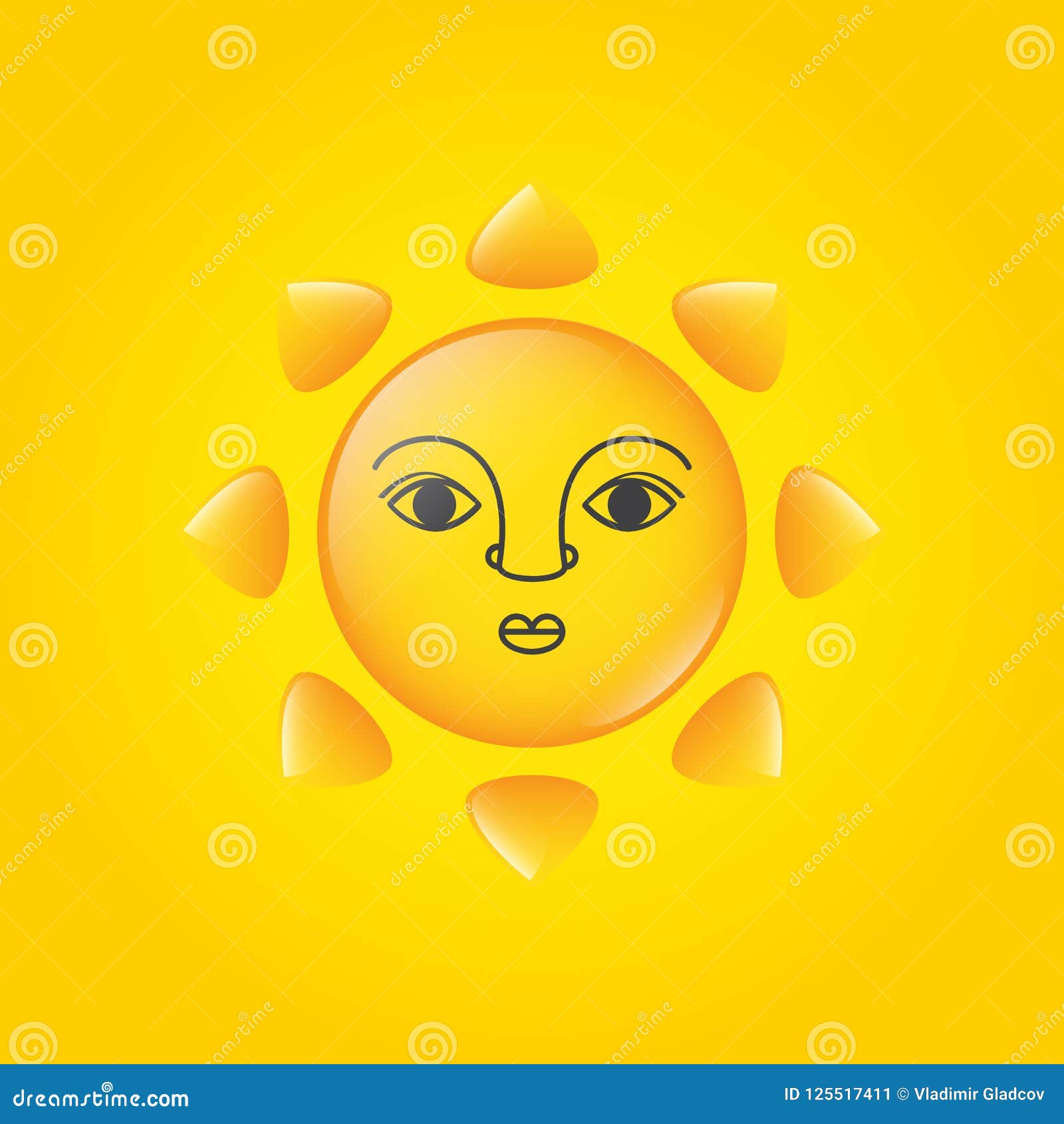Vector Sun Face stock vector. Illustration of shiny - 125517411